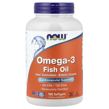 NOW Supplements, Ultra Omega-3, 500 EPA, 250 DHA, 180 Purified Fish ...