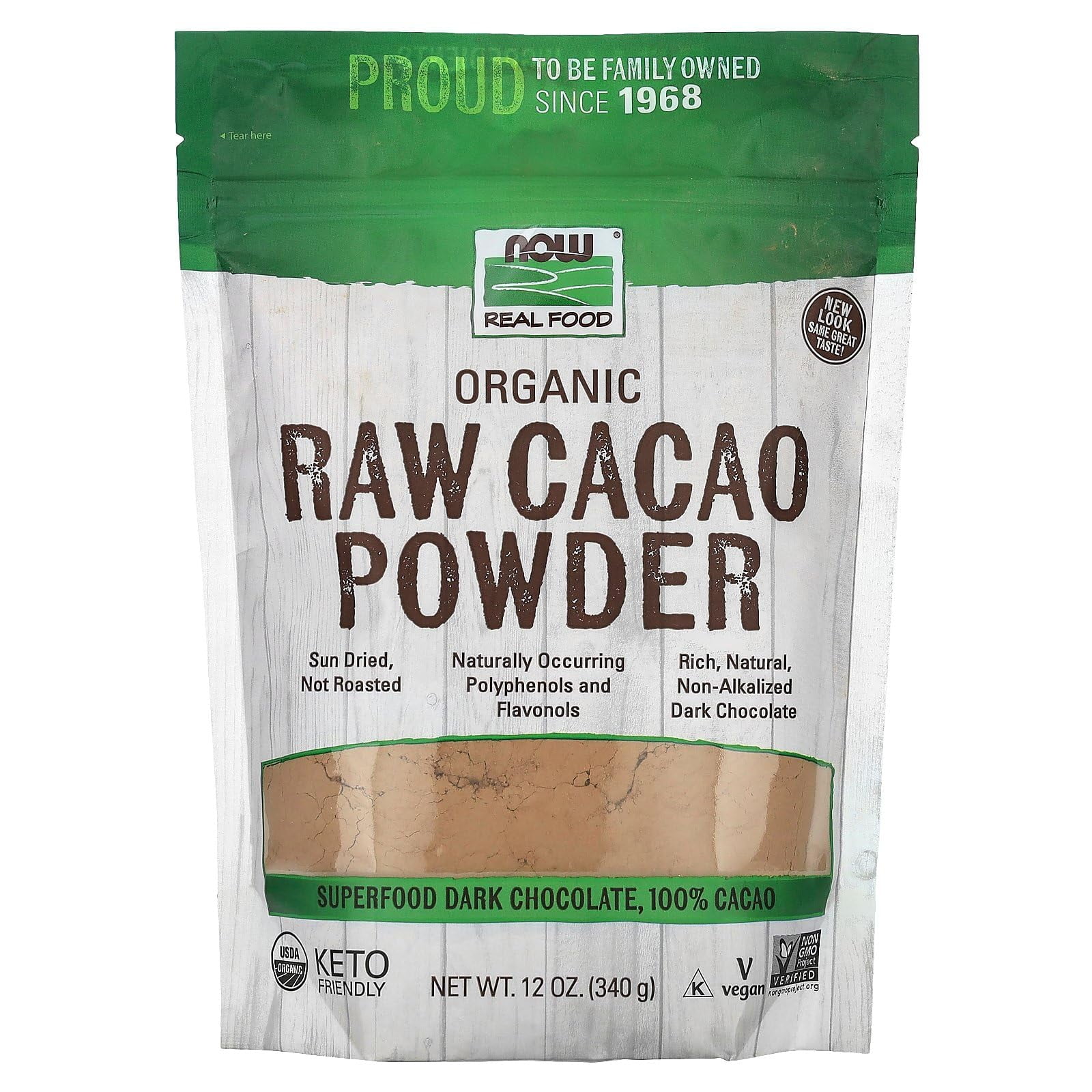 NOW Foods, Organic Raw Cacao Powder, with Polyphenols and Flavonols ...