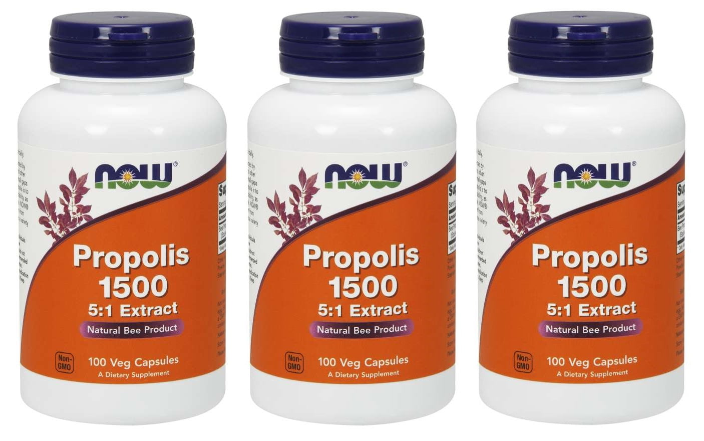 Now Foods Propolis 1500 mg 100 capsules (Pack of 3) - Walmart.com