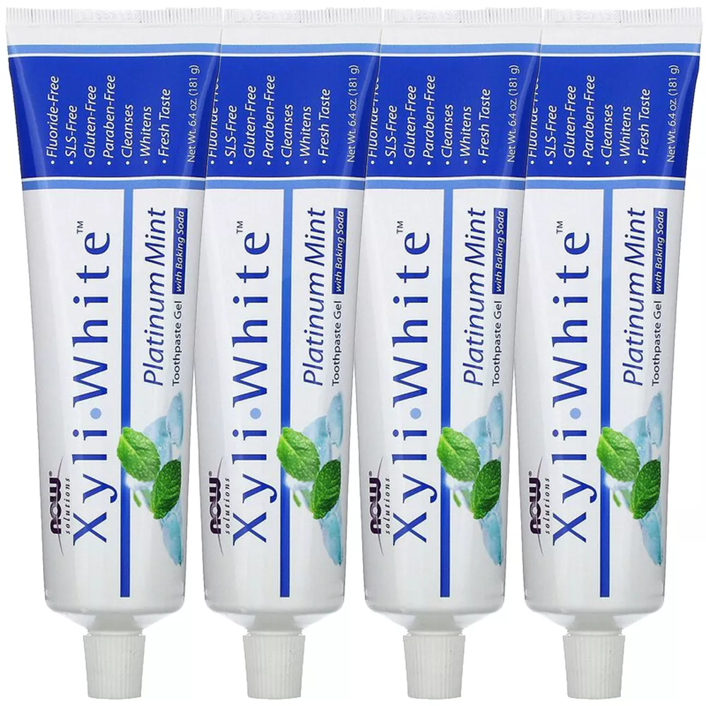 Now Foods, Solutions, XyliWhite, (4 Pack) Toothpaste Gel, Platinum Mint ...