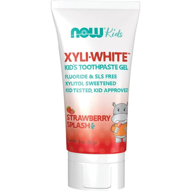Now Xyliwhite Fluoride-Free Kids Toothpaste, Strawberry Splash, 3 Oz ...