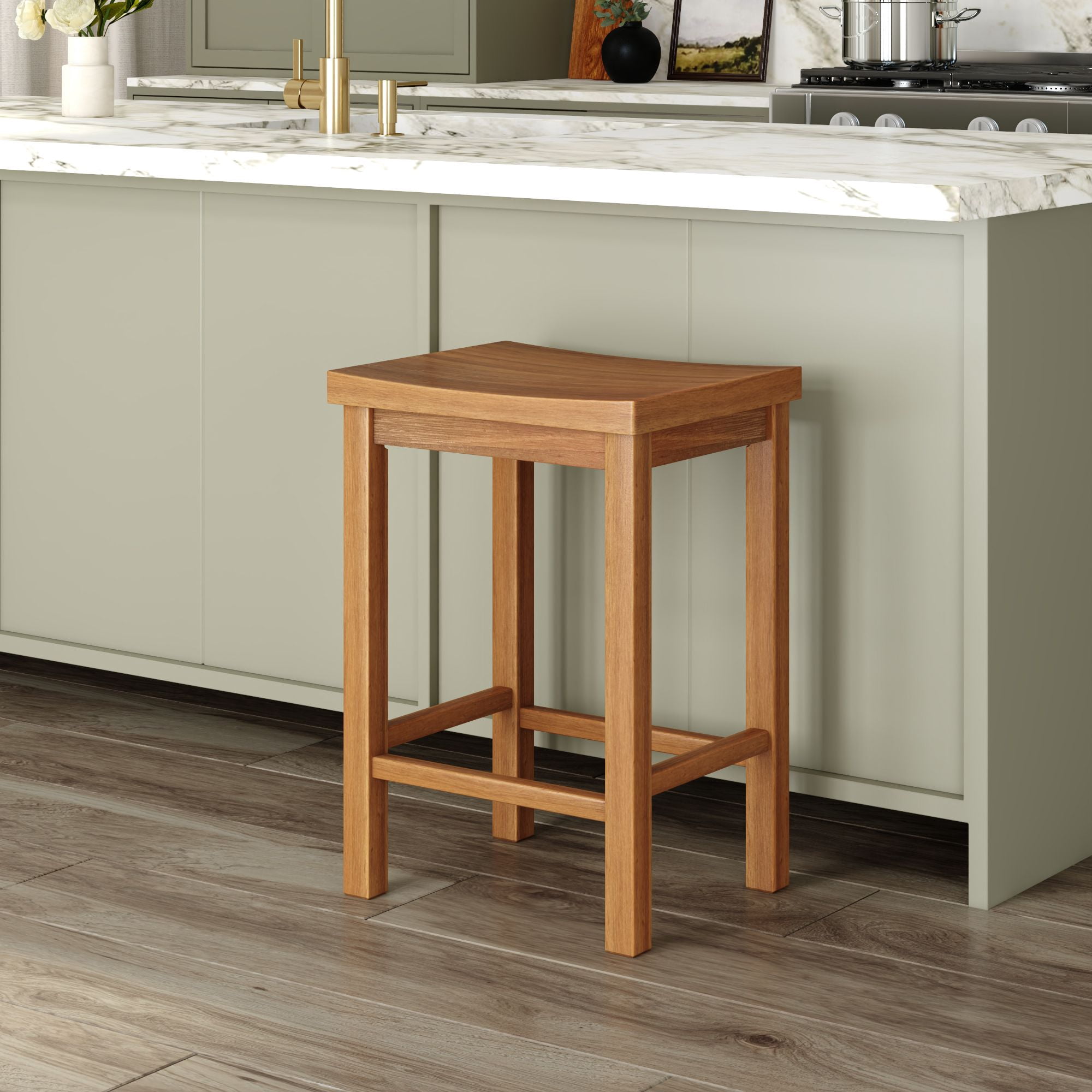Now Furniture 24" Counter Stool, Wooden Backless Bar Height Kitchen ...