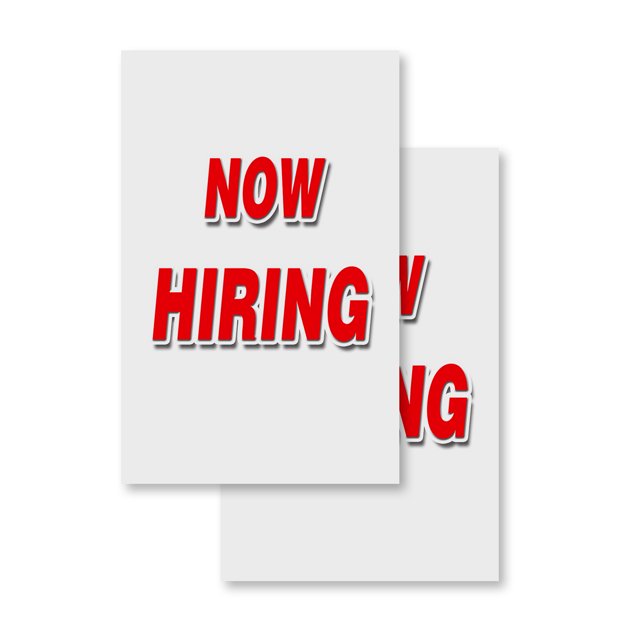 Now Hiring (2-PACK) 24" x 36" Vinyl Decals | Sign Insert Peel & Stick ...