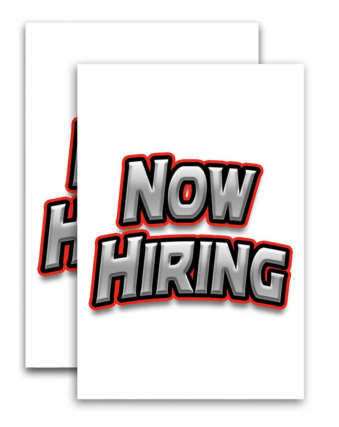 Now Hiring (24" X 36") Vinyl Decal Only (Pack of 2) |Sign|Sticker ...