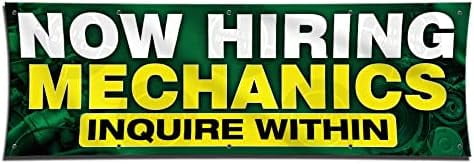 Now Hiring (3ft X 9ft) Mechanics Inquire Within Banner Sign Vinyl Wall ...