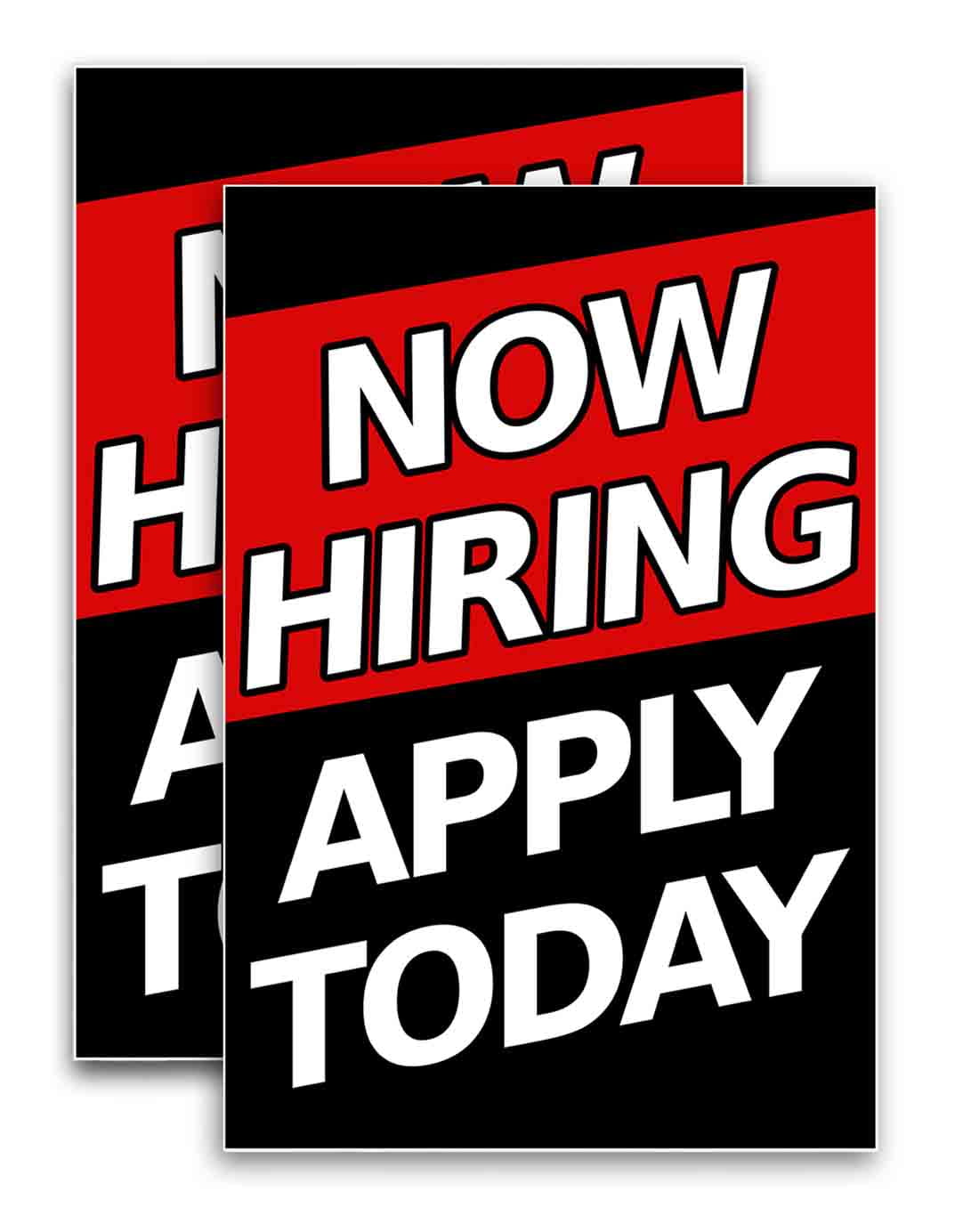 Now Hiring Apply Today (24" X 36") Vinyl Decal Only (Pack of 2) |Sign ...
