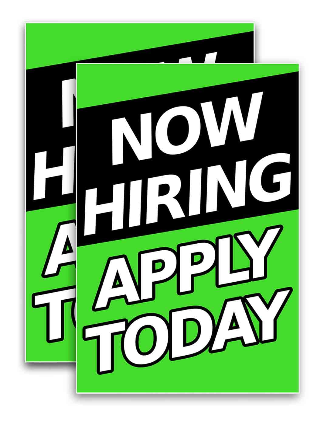 Now Hiring Apply Today (24" X 36") Vinyl Decal Only (Pack of 2) |Sign ...