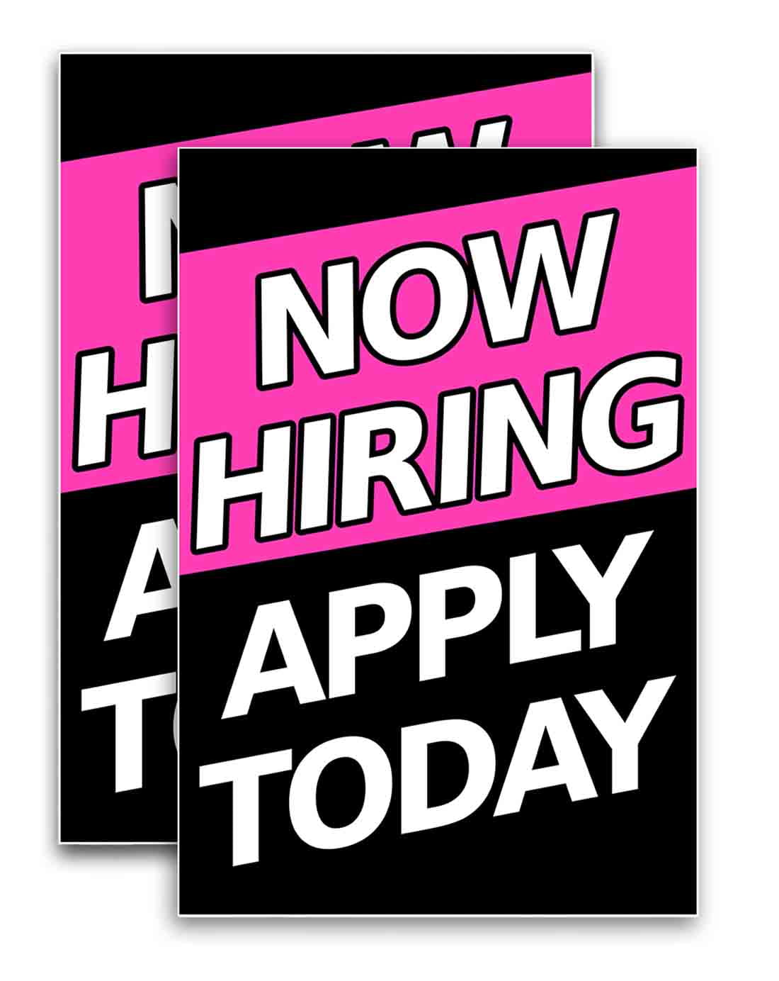 Now Hiring Apply Today (24" X 36") Vinyl Decal Only (Pack of 2) |Sign ...