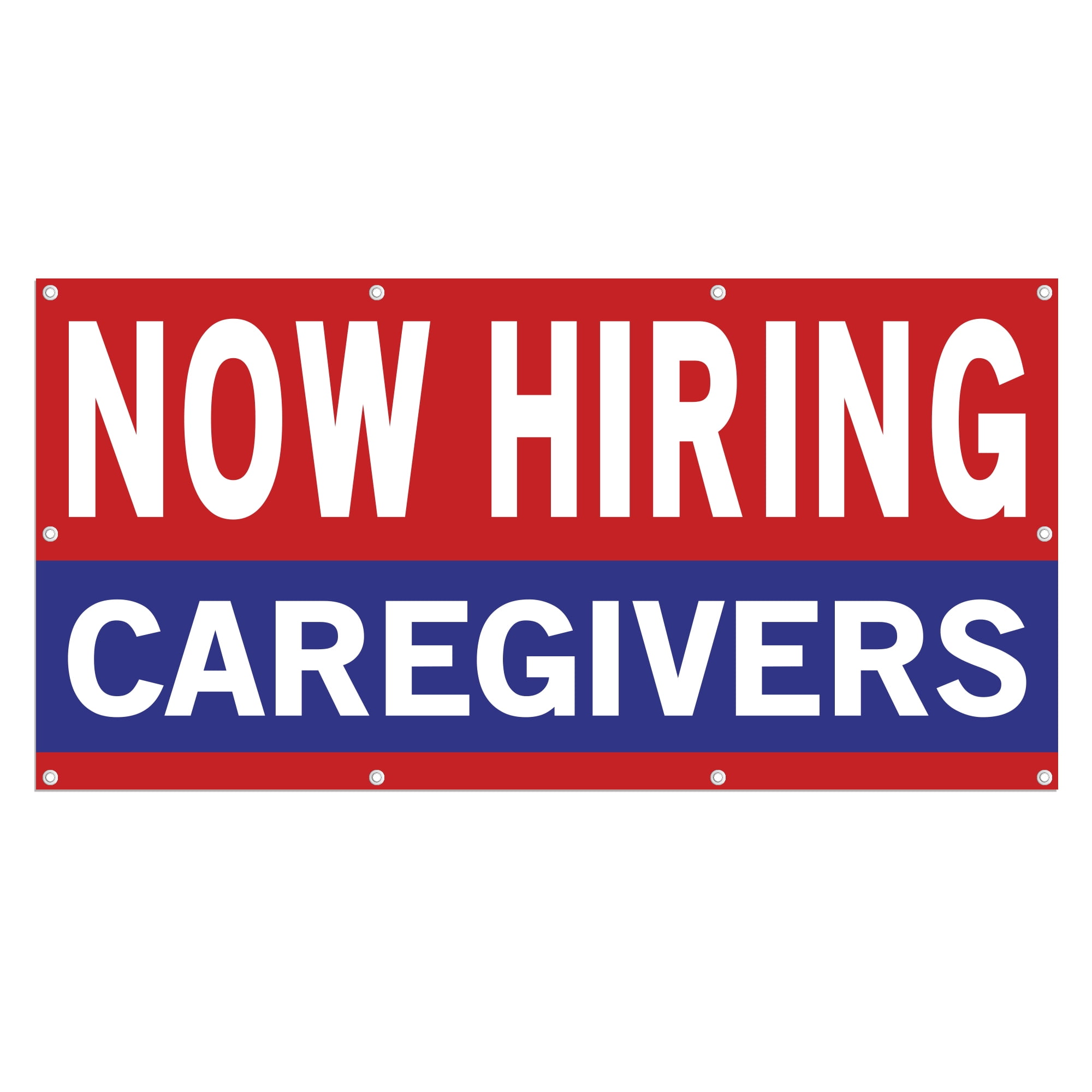 Now Hiring Caregivers 13 oz Heavy Duty Vinyl Banner Caregiver Jobs ...