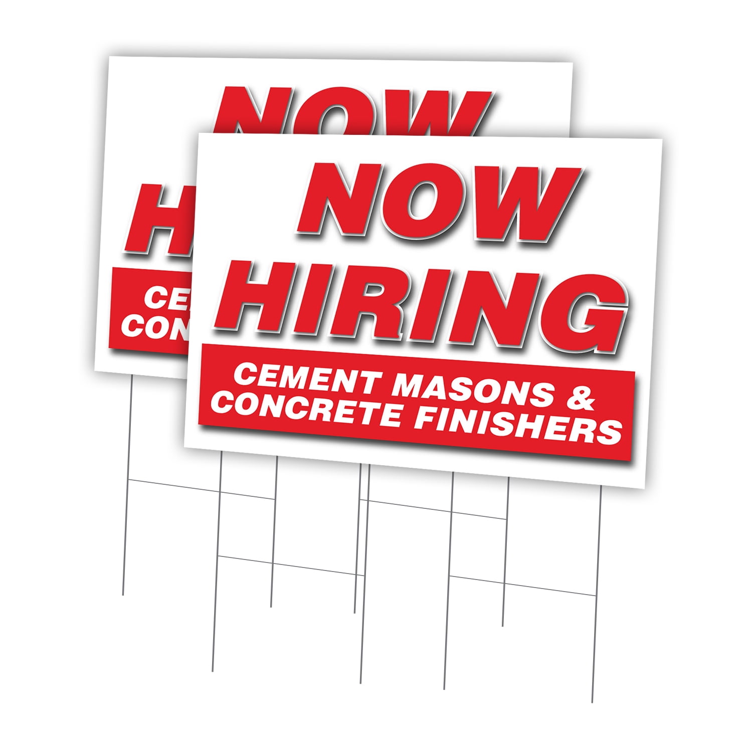 Now Hiring Cement Masons & Concrete Finishers 2 Pack Of 24" x 36" Yard ...