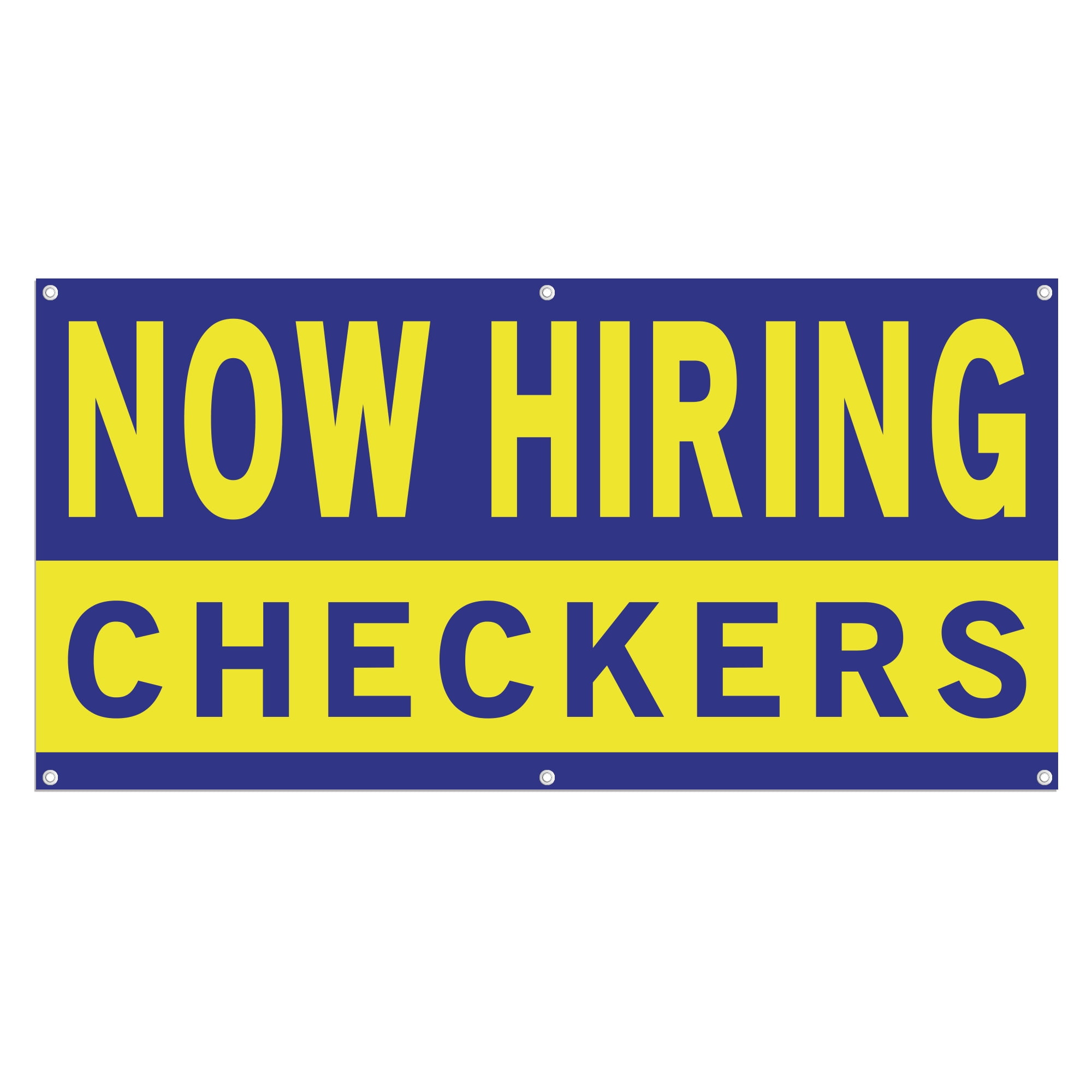 Now Hiring Checkers 13 oz Heavy Duty Vinyl Banner Checker Jobs ...