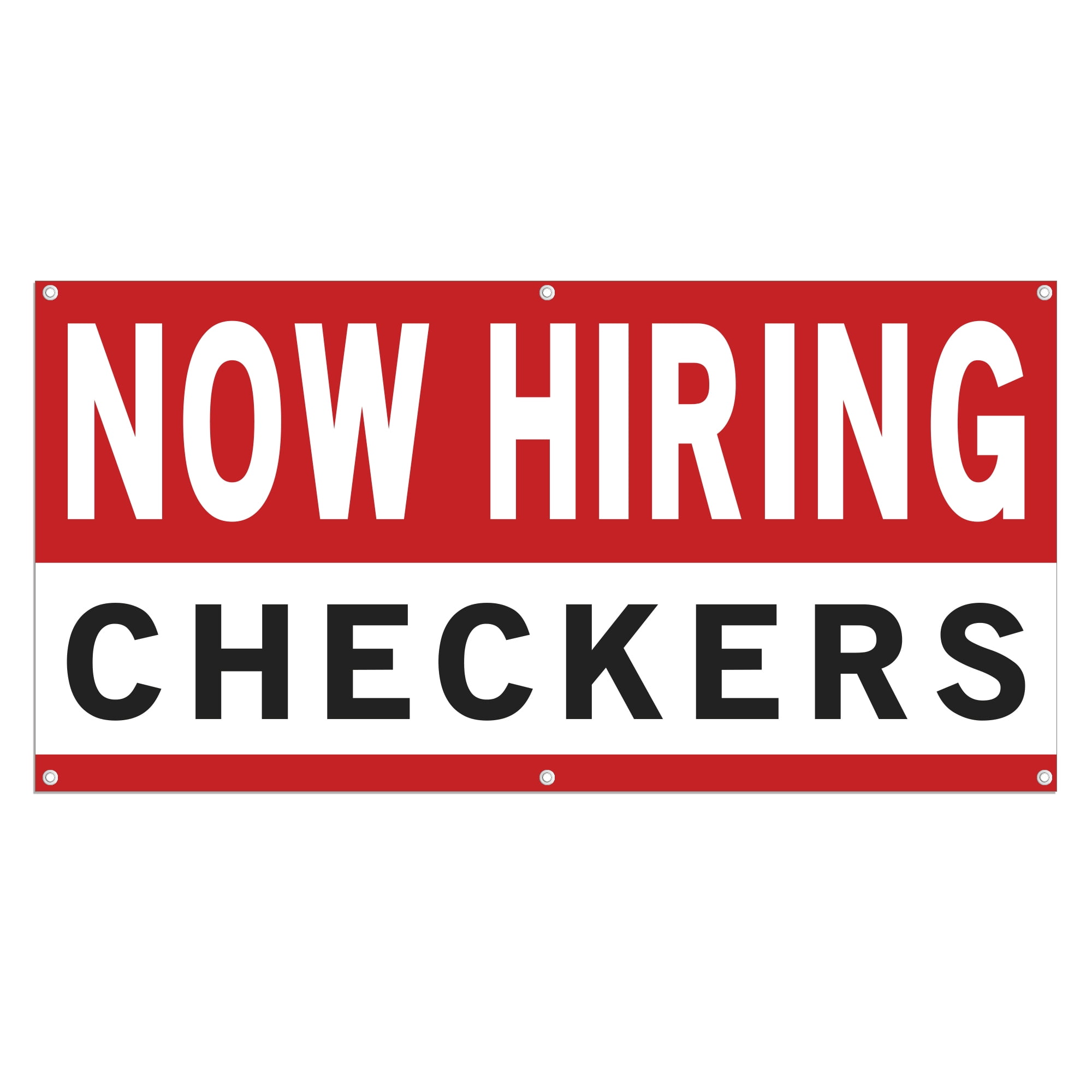 Now Hiring Checkers 13 oz Heavy Duty Vinyl Banner Checker Jobs ...