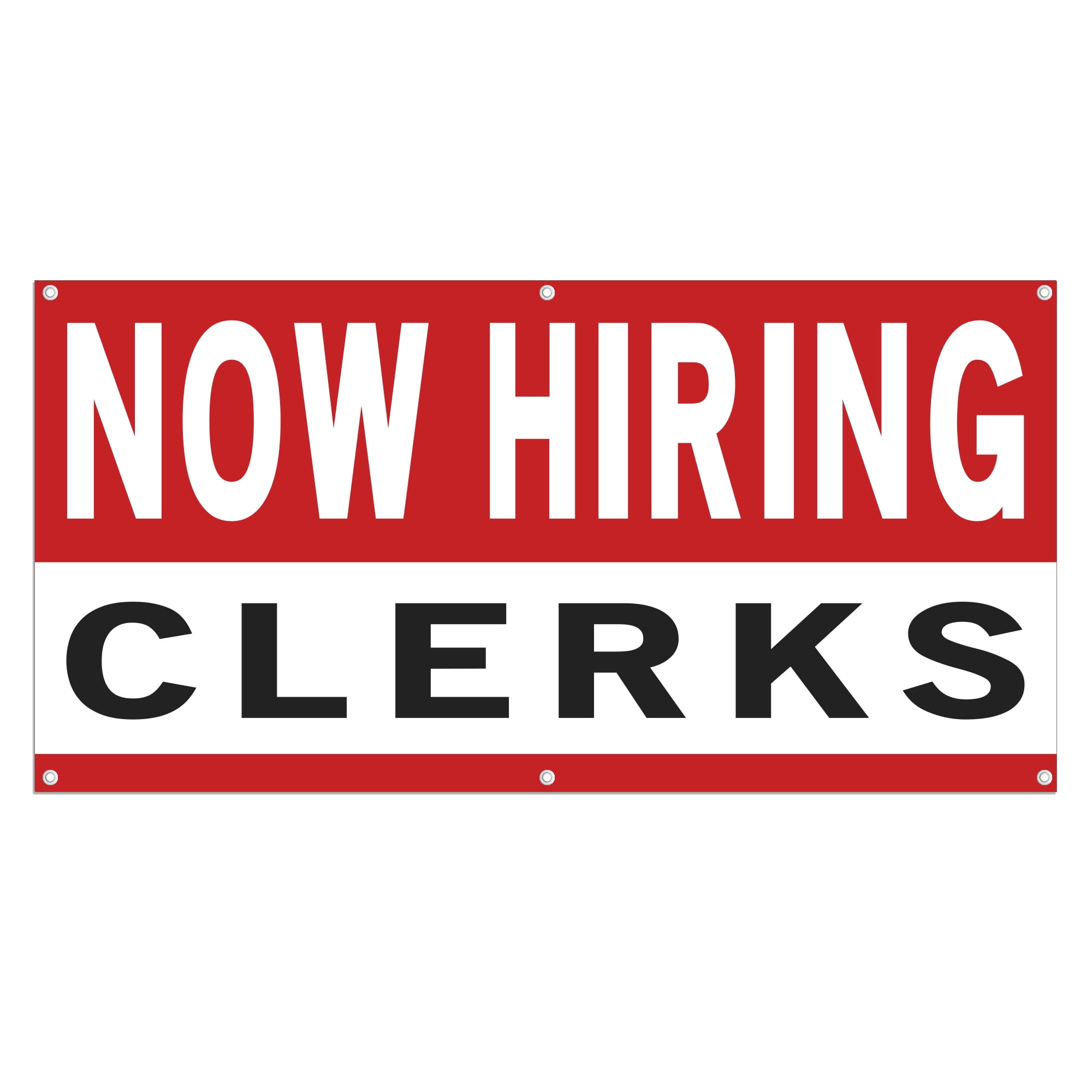 Now Hiring Clerks 13 oz Heavy Duty Vinyl Banner Clerical Jobs Available ...
