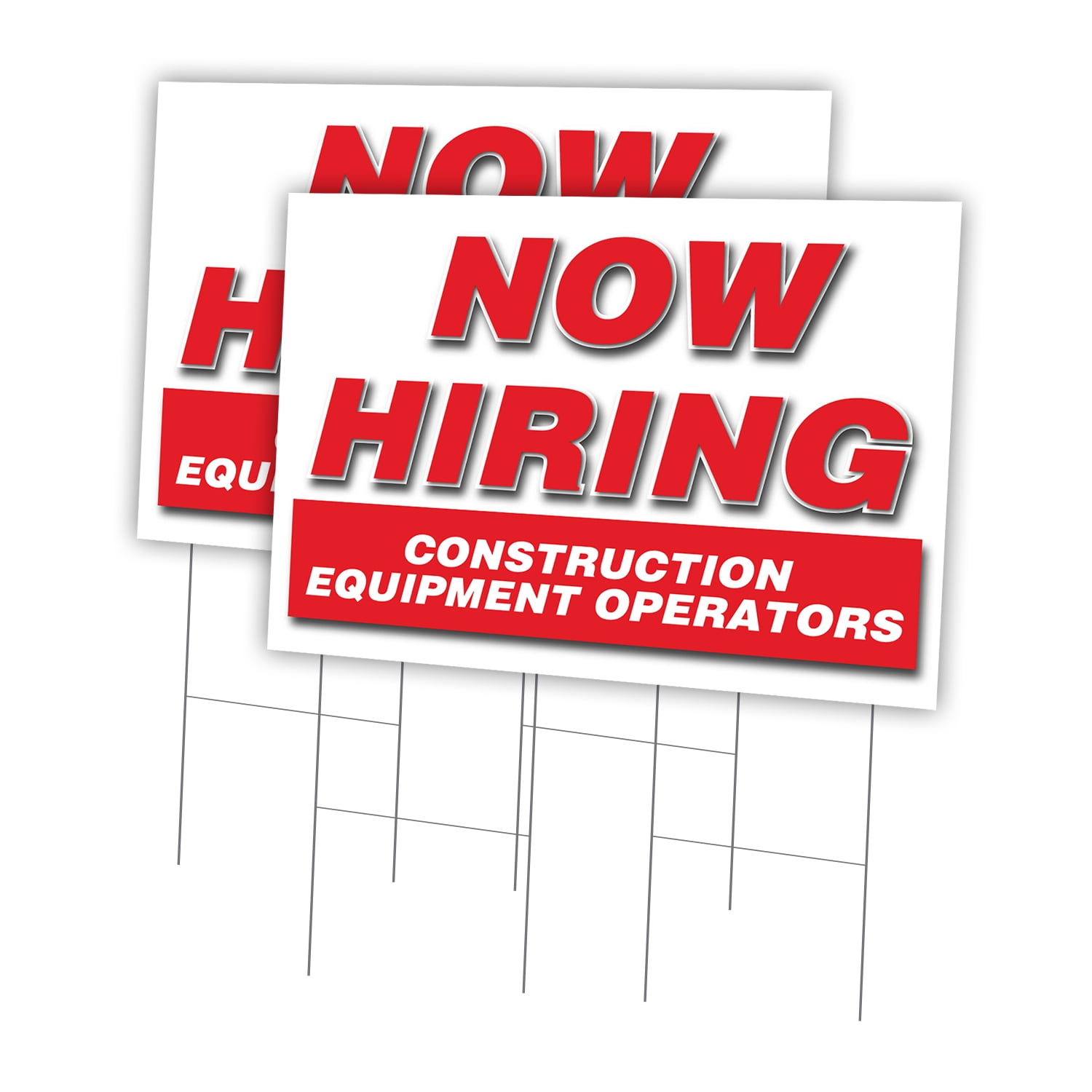 Now Hiring Construction Equipment Operators 2 Pack Of 24" x 36" Yard ...