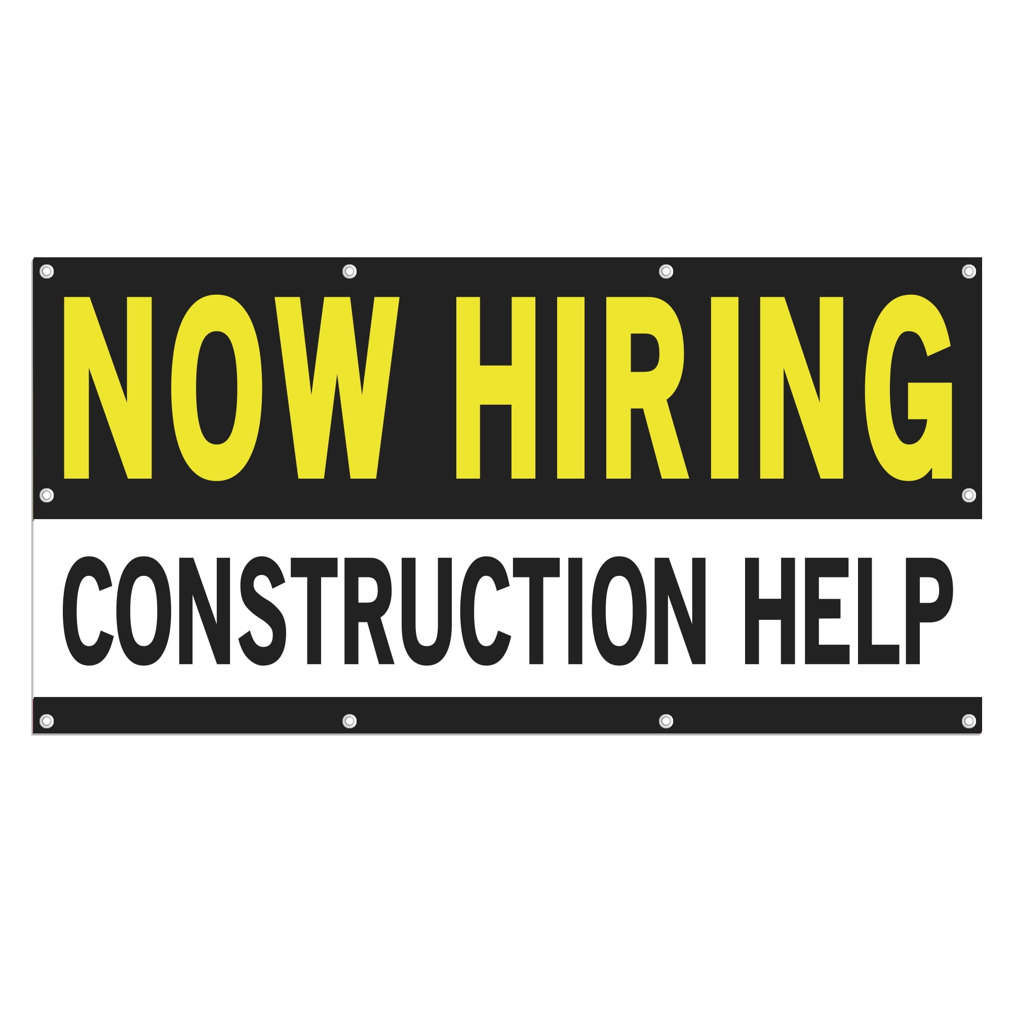 Now Hiring Construction help 13 oz Heavy Duty Vinyl Banner Construction ...