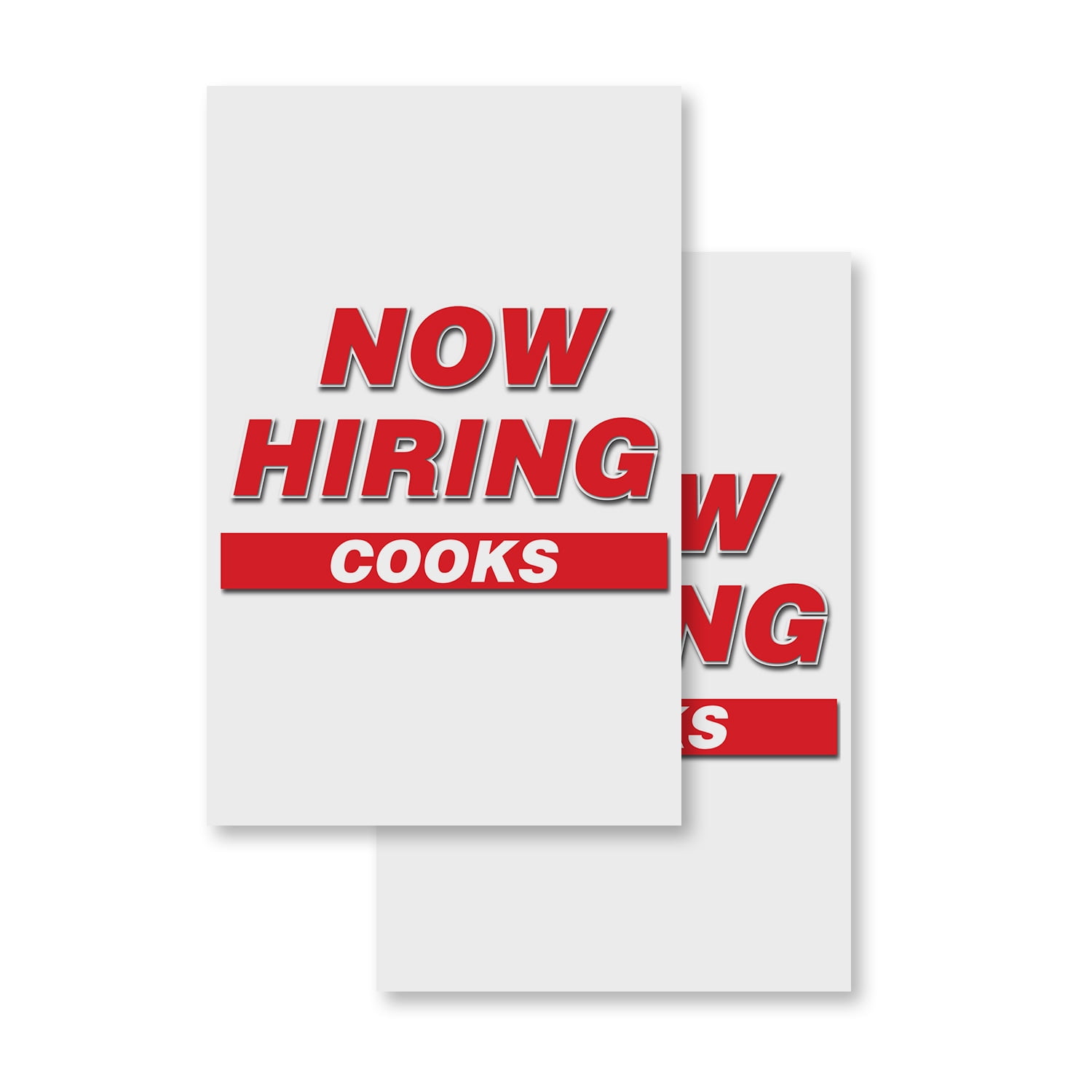 Now Hiring Cooks (2-PACK) 24" x 36" Vinyl Decals | Sign Insert Peel ...