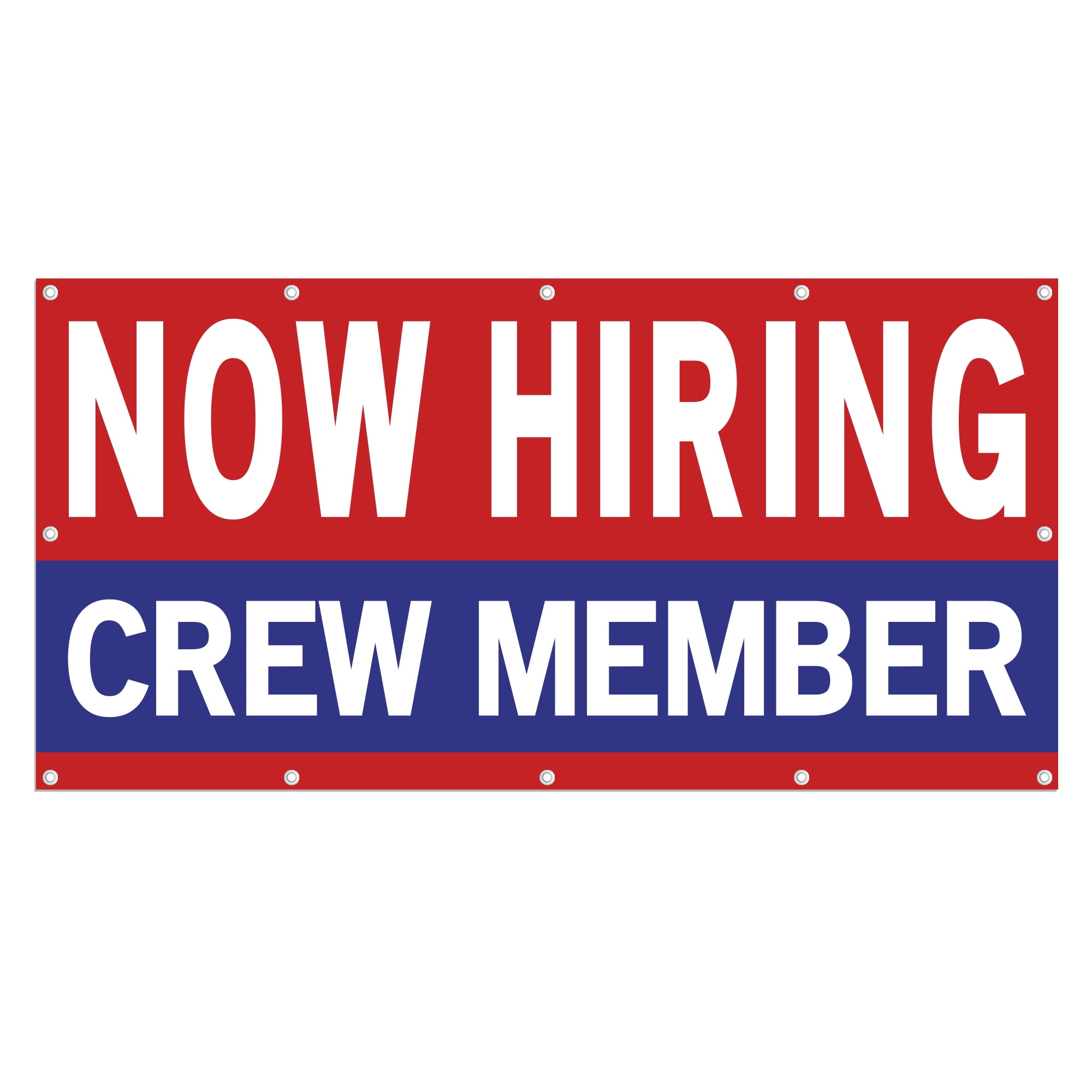 Now Hiring Crew Member 13 oz Heavy Duty Vinyl Banner Crew Member Jobs ...