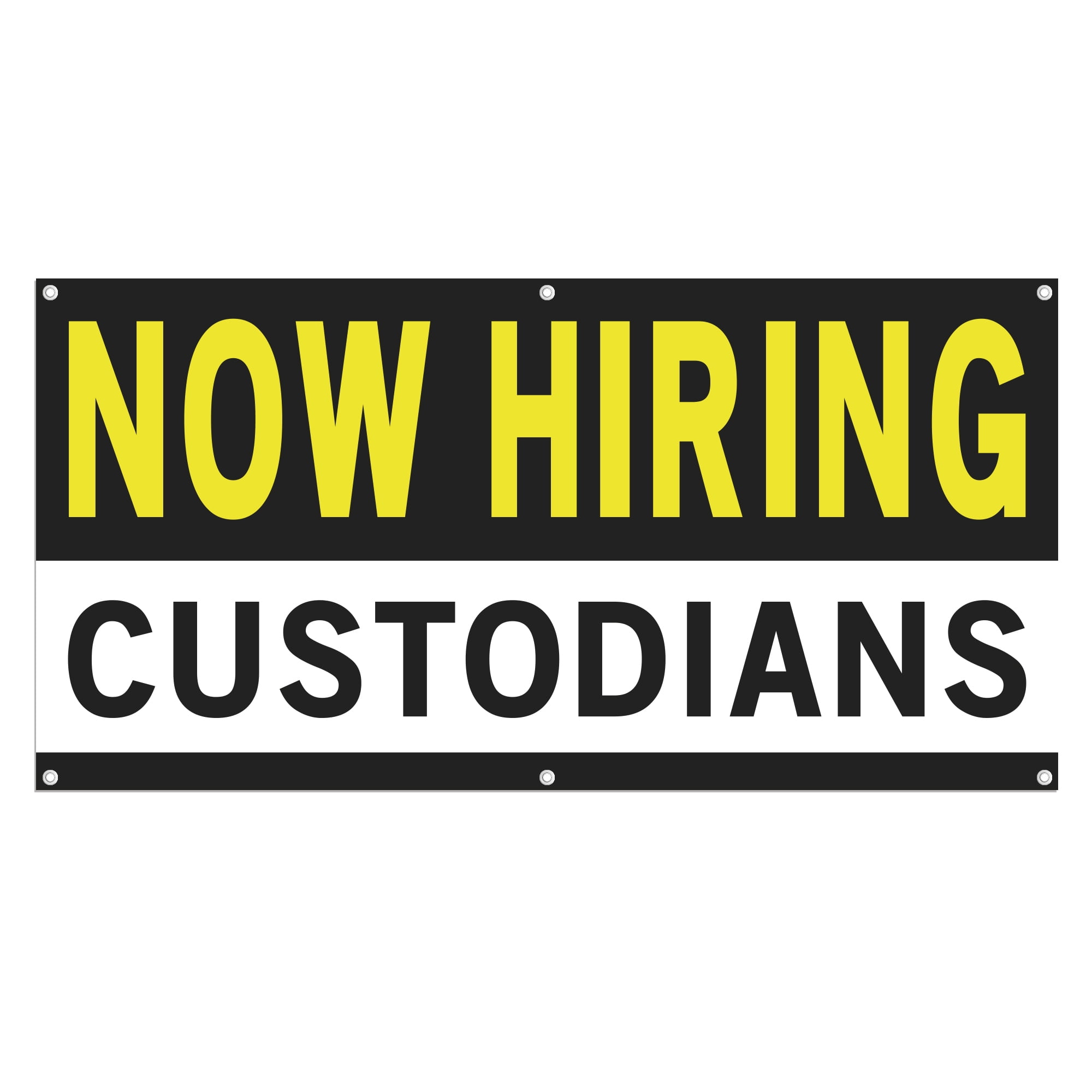 Now Hiring Custodians 13 oz Heavy Duty Vinyl Banner Custodian Jobs ...