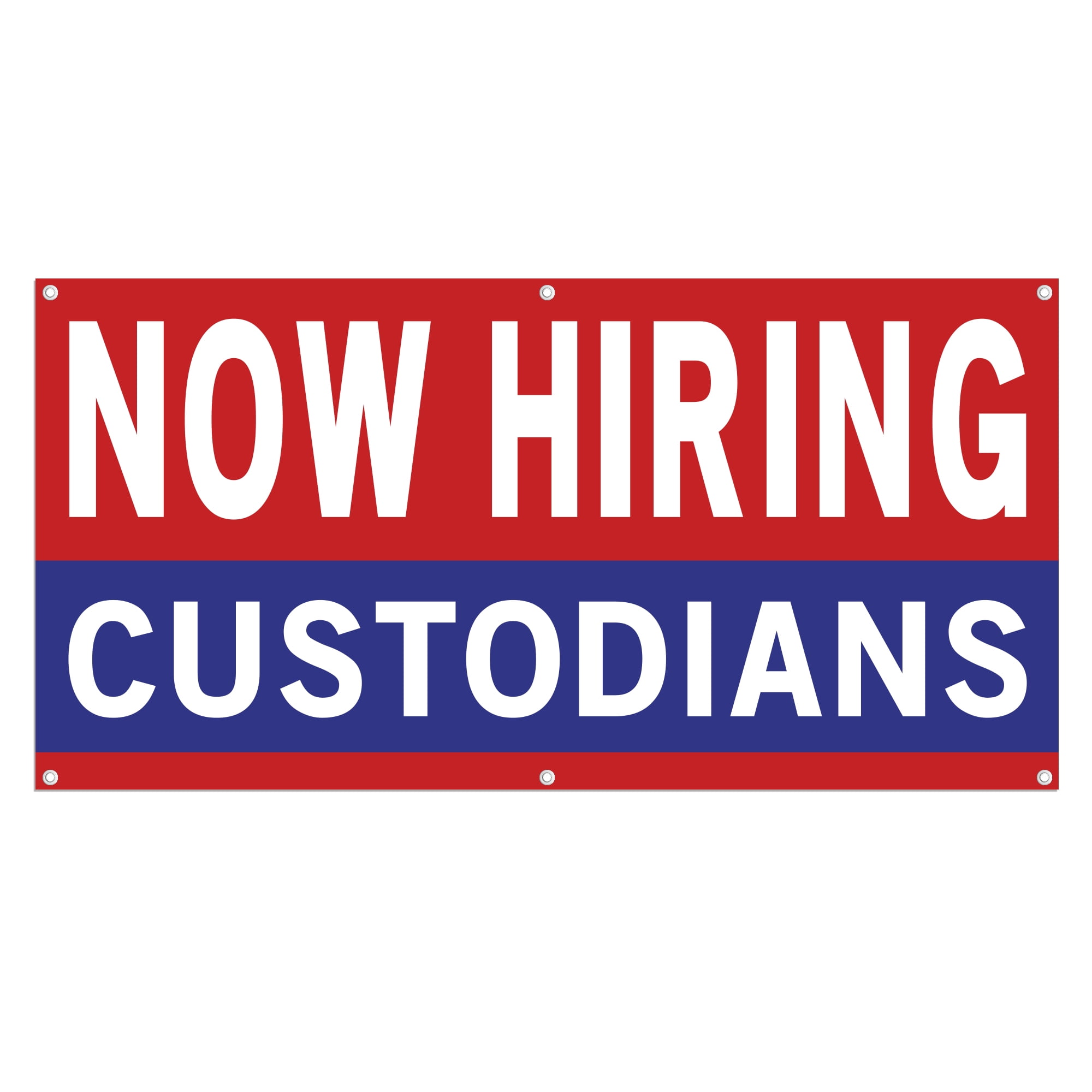 Now Hiring Custodians 13 oz Heavy Duty Vinyl Banner Custodian Jobs ...