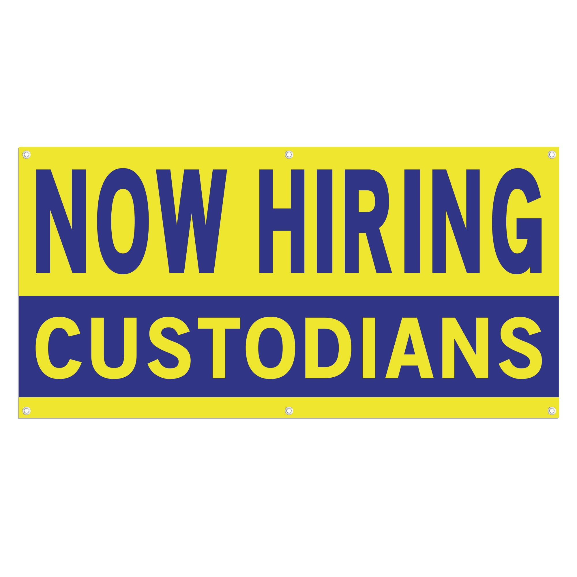 Now Hiring Custodians 13 oz Heavy Duty Vinyl Banner Custodian Jobs ...