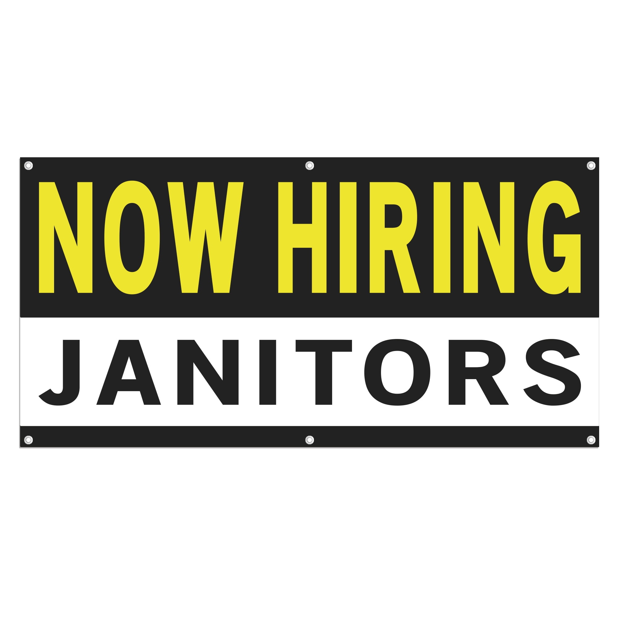 Now Hiring Janitors 13 oz Heavy Duty Vinyl Banner Janitor Jobs ...