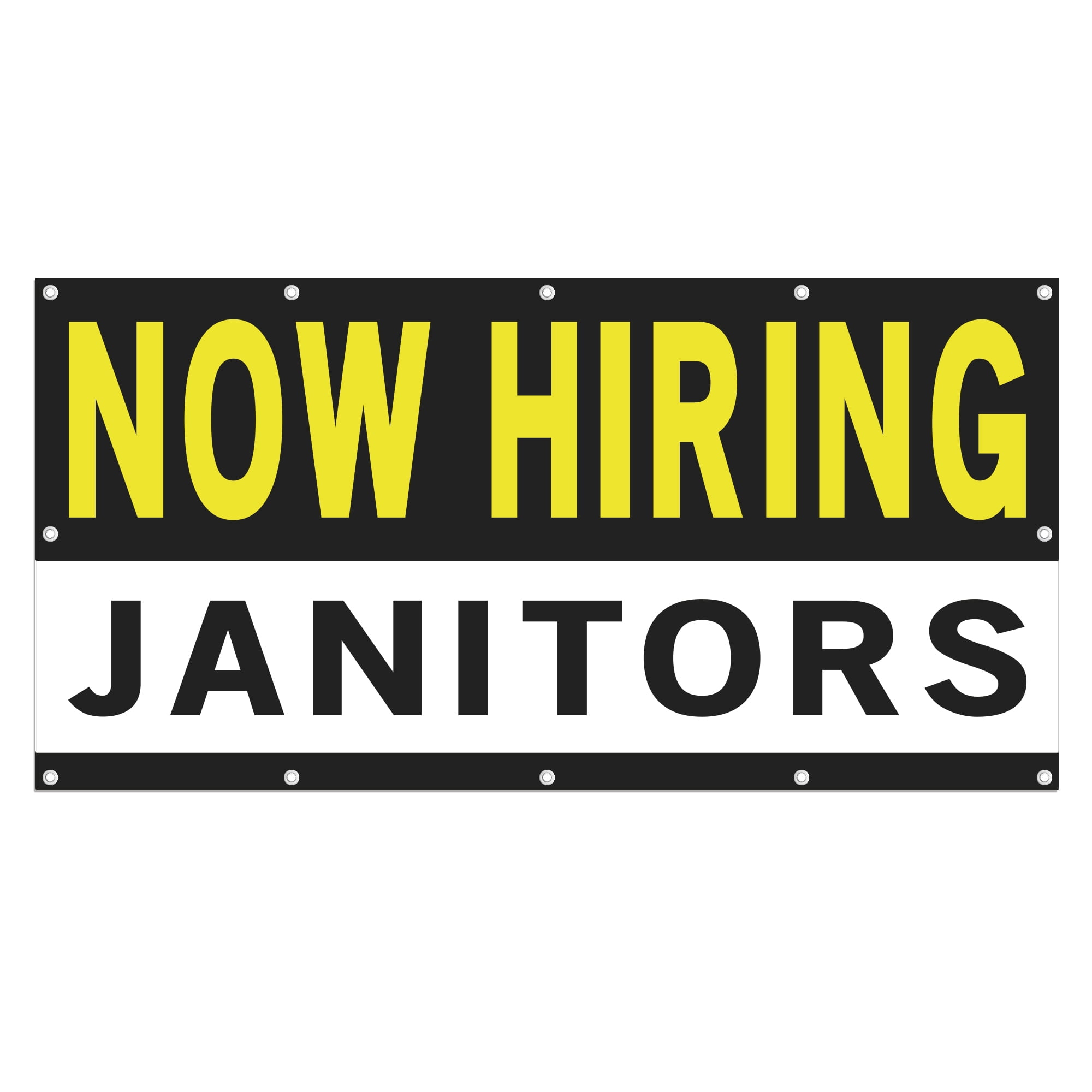 Now Hiring Janitors 13 oz Heavy Duty Vinyl Banner Janitor Jobs ...