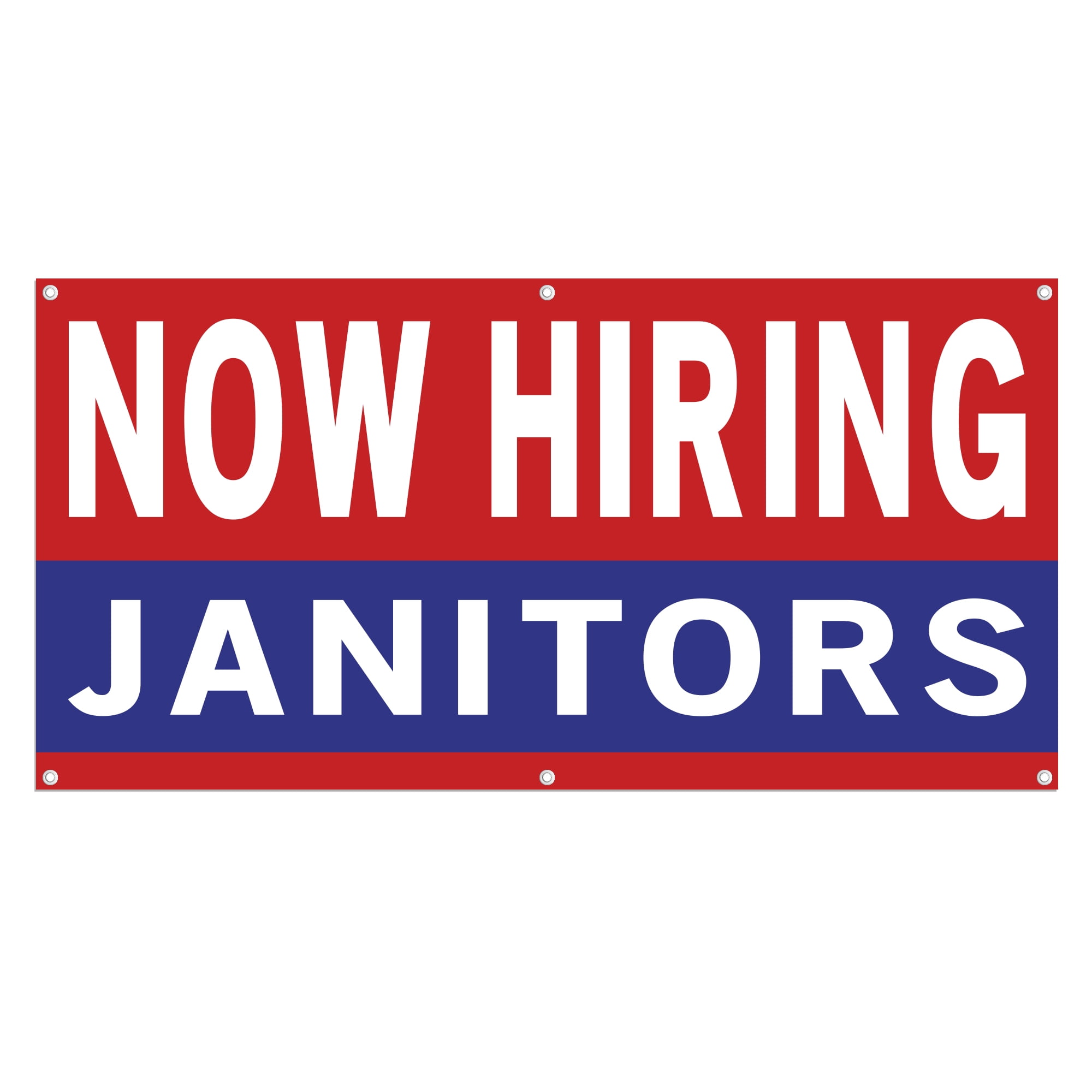 Now Hiring Janitors 13 oz Heavy Duty Vinyl Banner Janitor Jobs ...