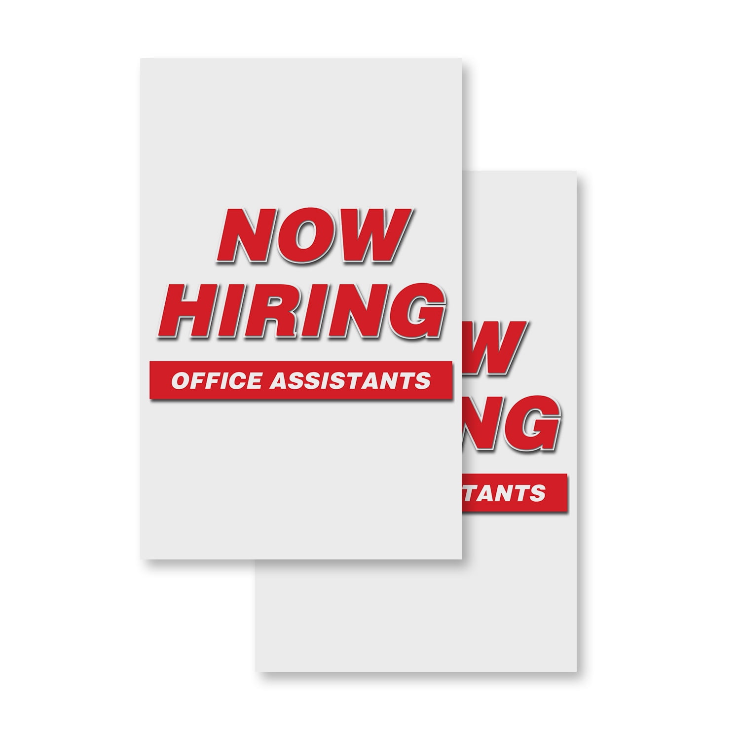 Now Hiring Office Assistants (2-PACK) 24" x 36" Vinyl Decals | Sign ...