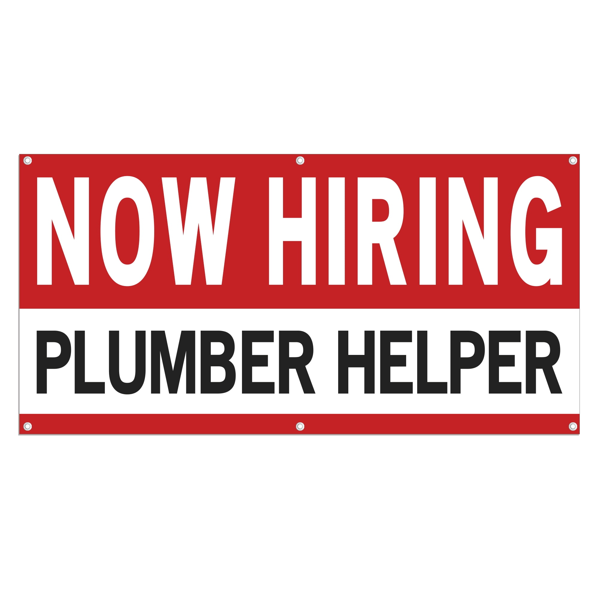 Now Hiring Plumber Helper 13 oz Heavy Duty Vinyl Banner Plumber ...