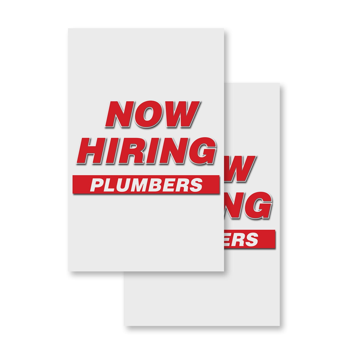 Now Hiring Plumbers (2-PACK) 24" x 36" Vinyl Decals | Sign Insert Peel ...
