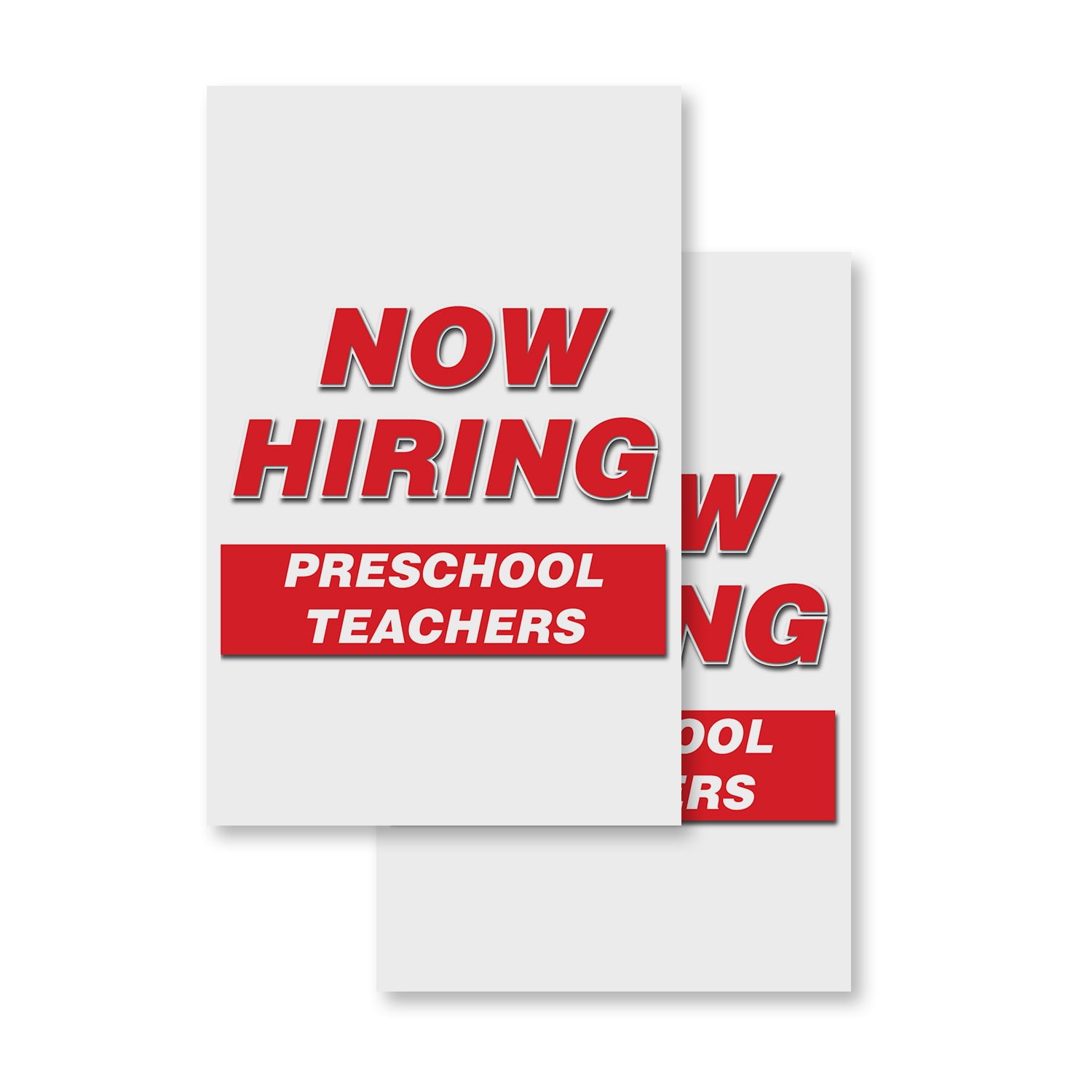 Now Hiring Preschool Teachers (2-PACK) 24" x 36" Vinyl Decals | Sign ...