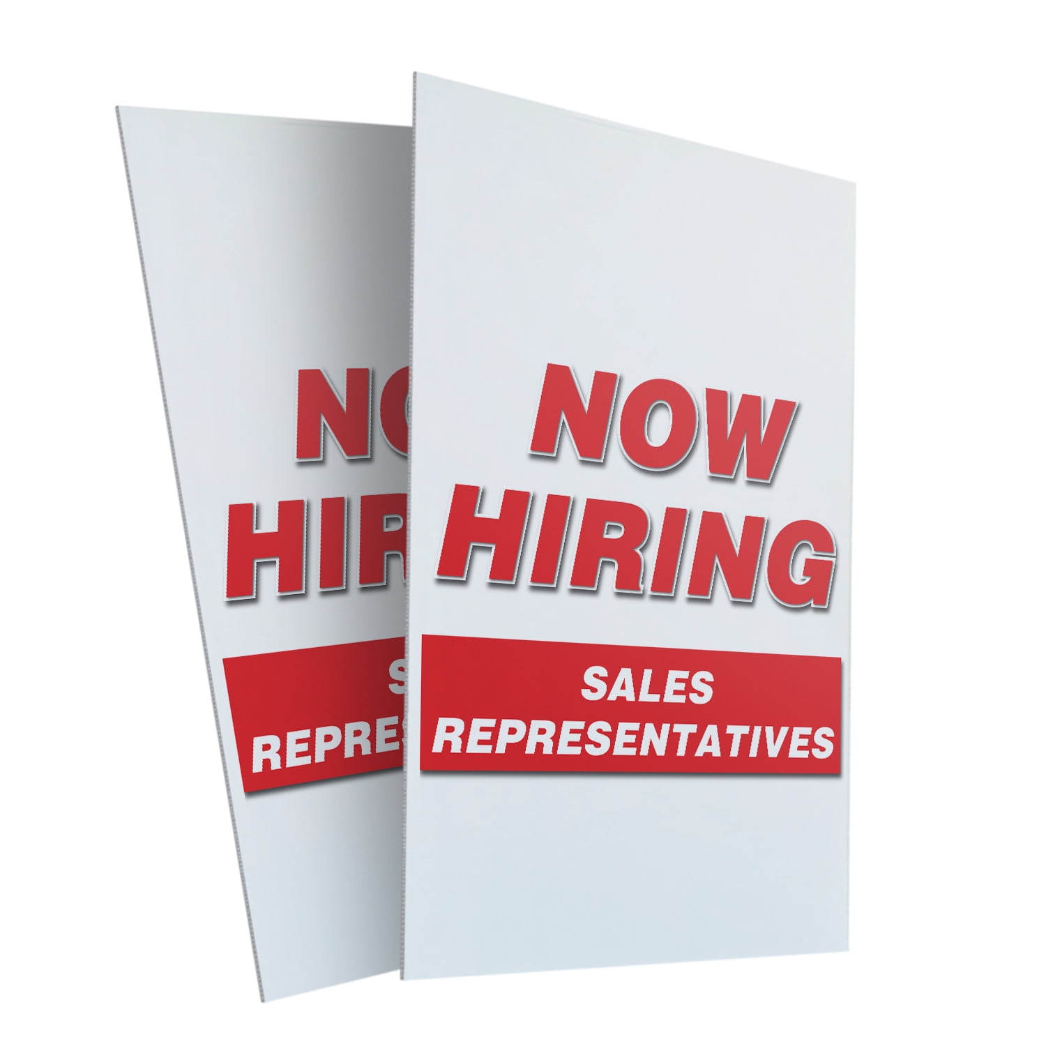 Now Hiring Sales Representatives (2-PACK) 24" x 36" Plastic Signs ...