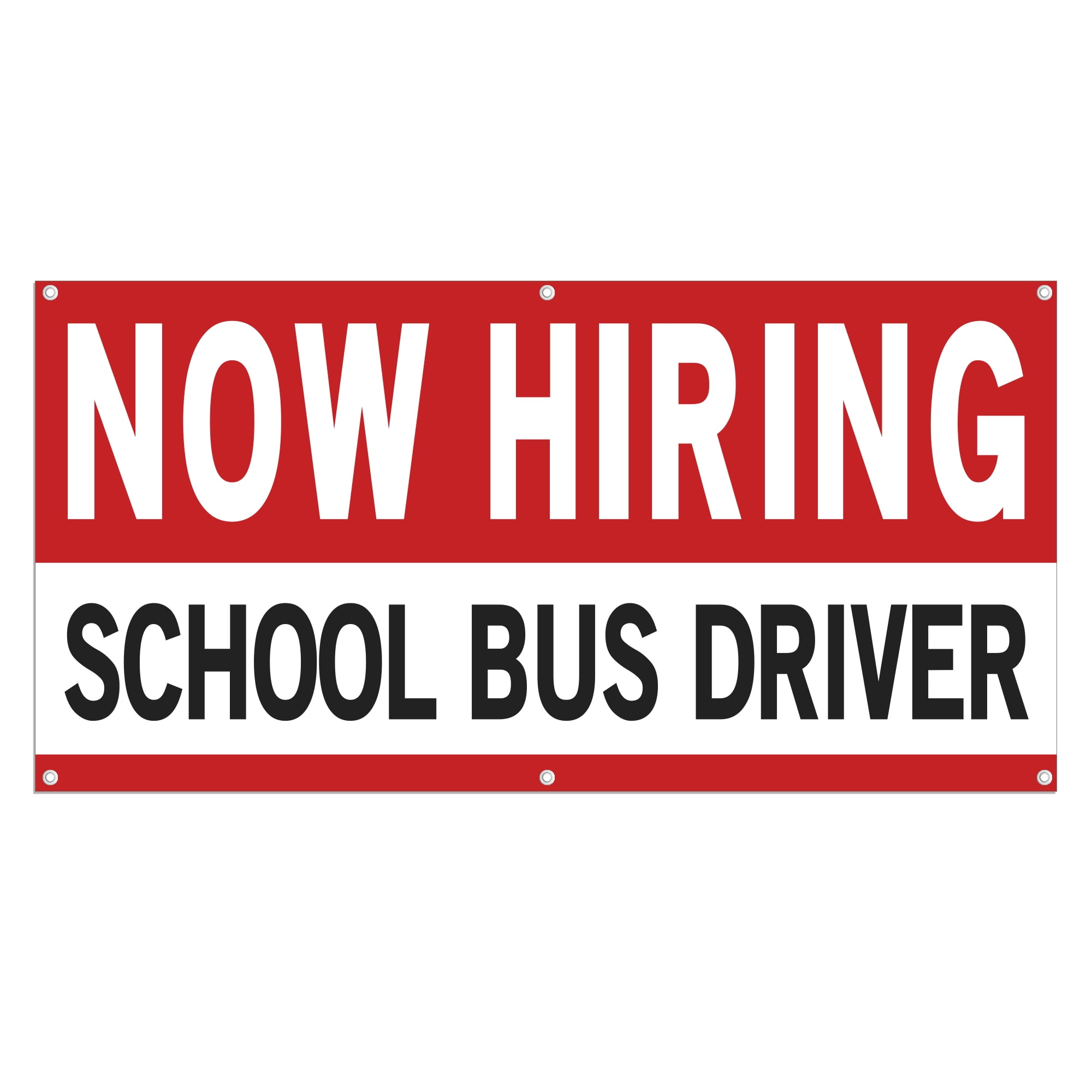 Now Hiring School Bus Drivers 13 oz Heavy Duty Vinyl Banner School Bus ...
