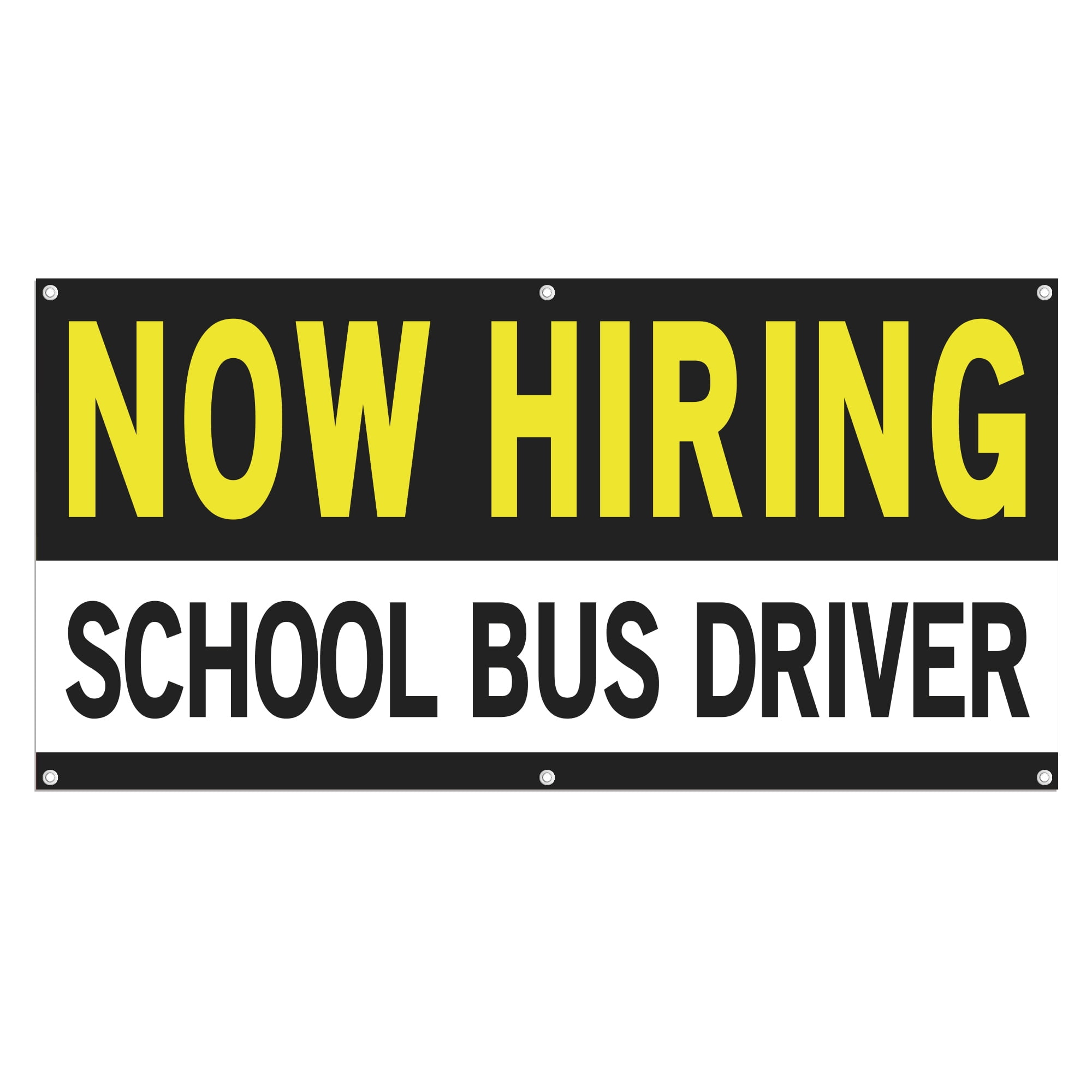 Now Hiring School Bus Drivers 13 oz Heavy Duty Vinyl Banner School Bus ...