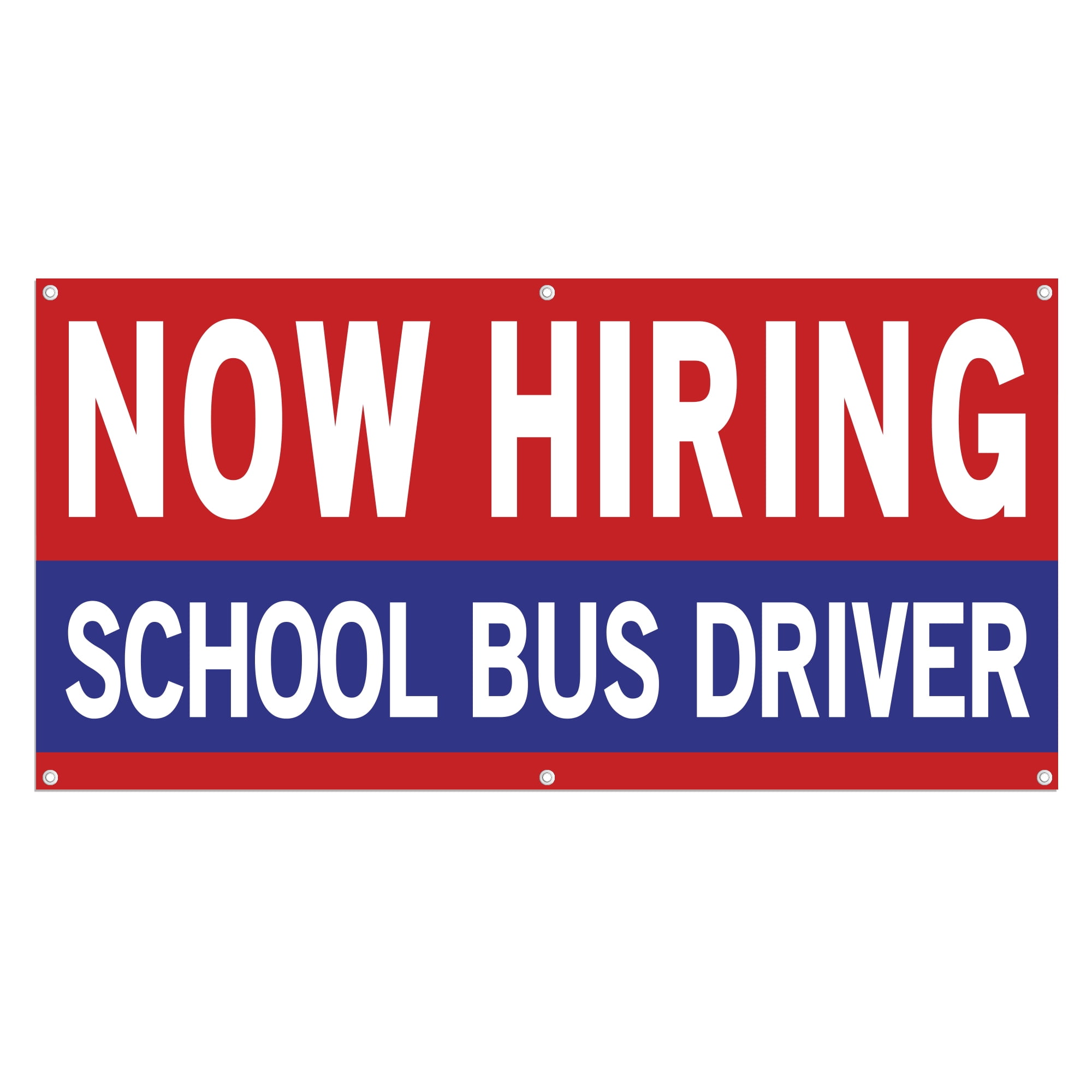 Now Hiring School Bus Drivers 13 oz Heavy Duty Vinyl Banner School Bus ...