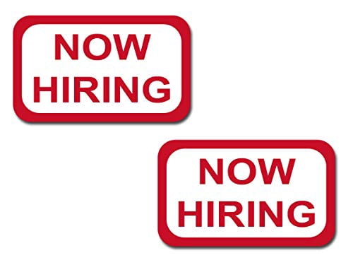 Now Hiring Sign - 2 Signs Included, Flexible Plastic, Bright Red ...