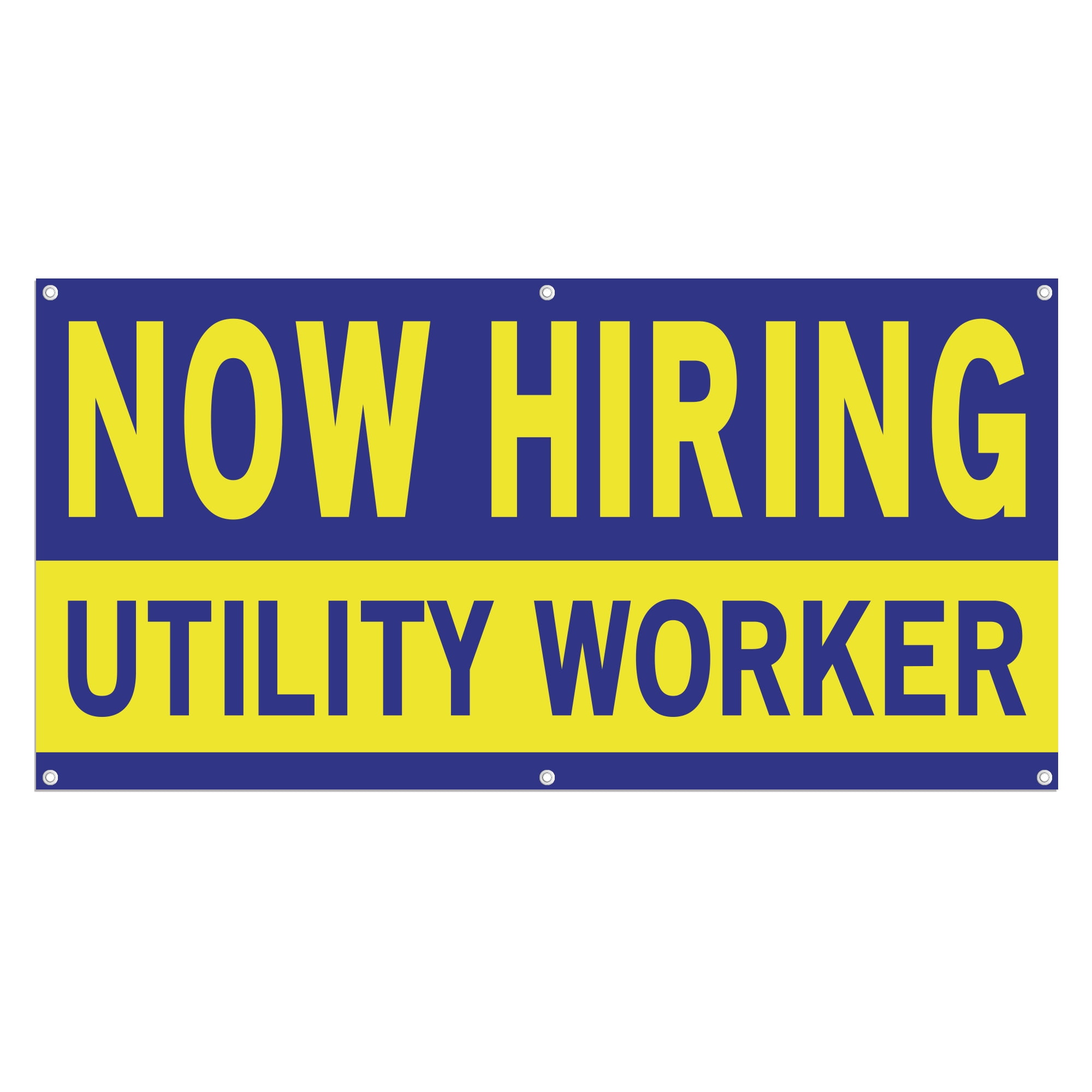 Now Hiring Utility Worker 13 oz Heavy Duty Vinyl Banner Utility Worker ...