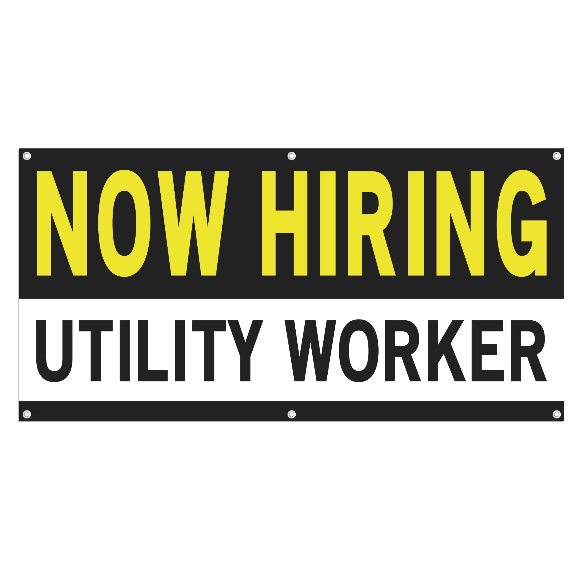 Now Hiring Utility Worker 13 oz Heavy Duty Vinyl Banner Utility Worker ...