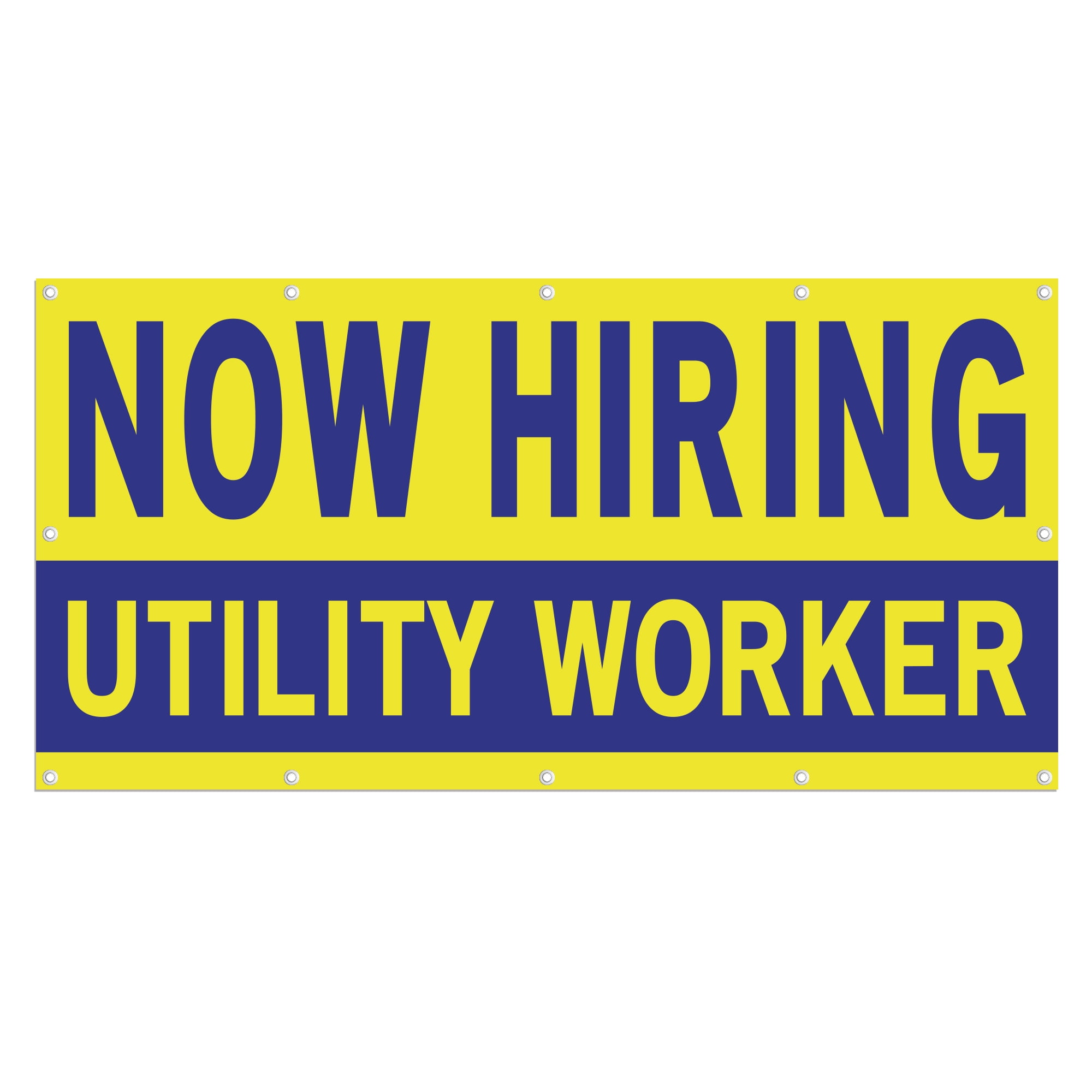 Now Hiring Utility Worker 13 oz Heavy Duty Vinyl Banner Utility Worker ...