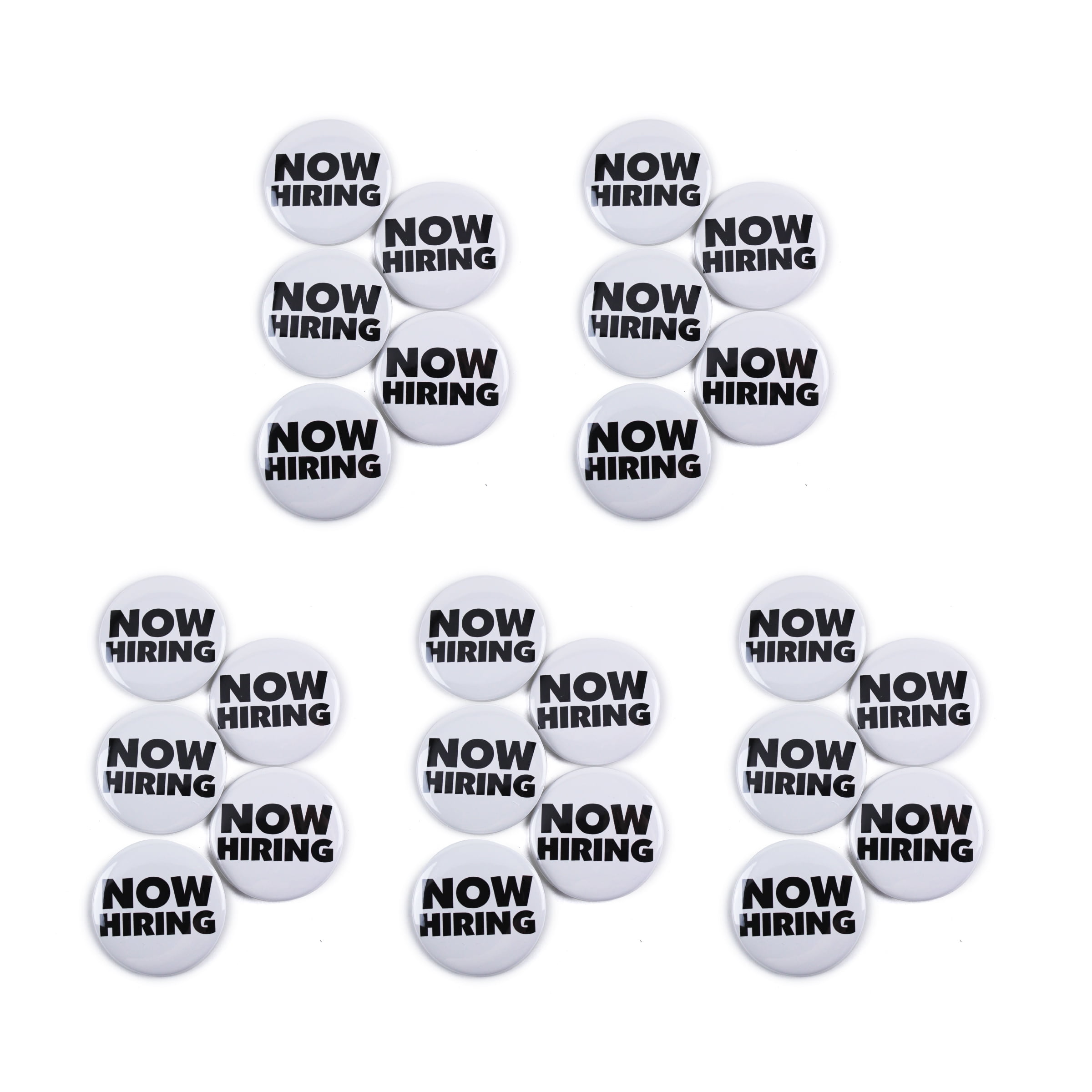 Now Hiring (White/Black) Personnel Recruitment Business Pinback Buttons ...