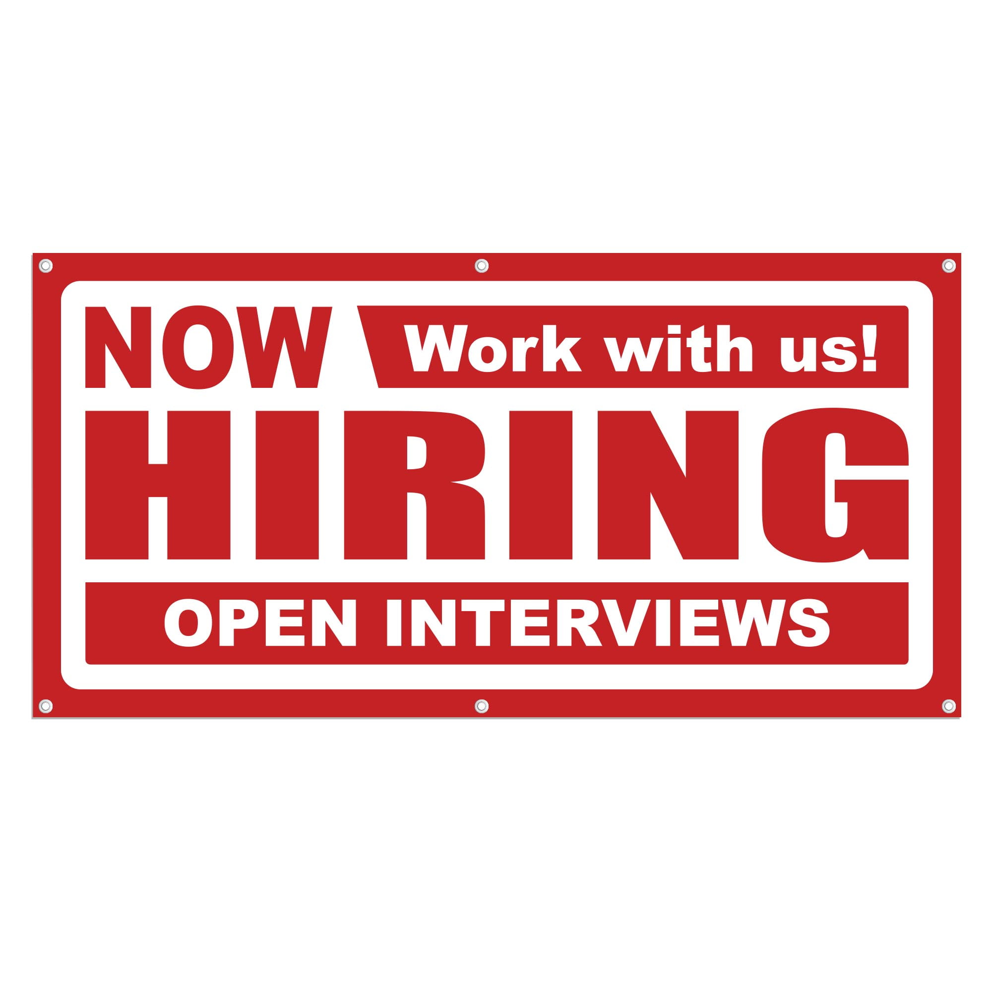 Now Hiring Work with us! Open Interviews 13 oz Heavy Duty Vinyl Banner ...