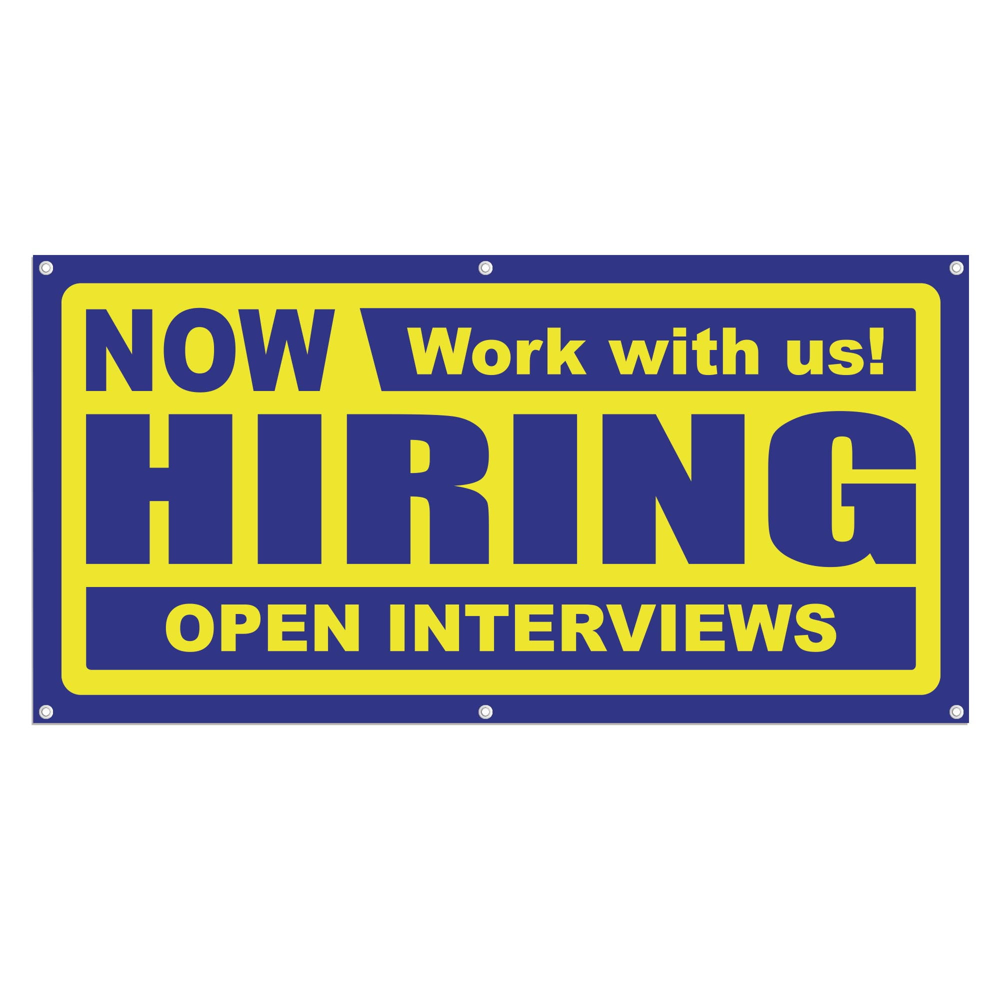 Now Hiring Work with us! Open Interviews 13 oz Heavy Duty Vinyl Banner ...