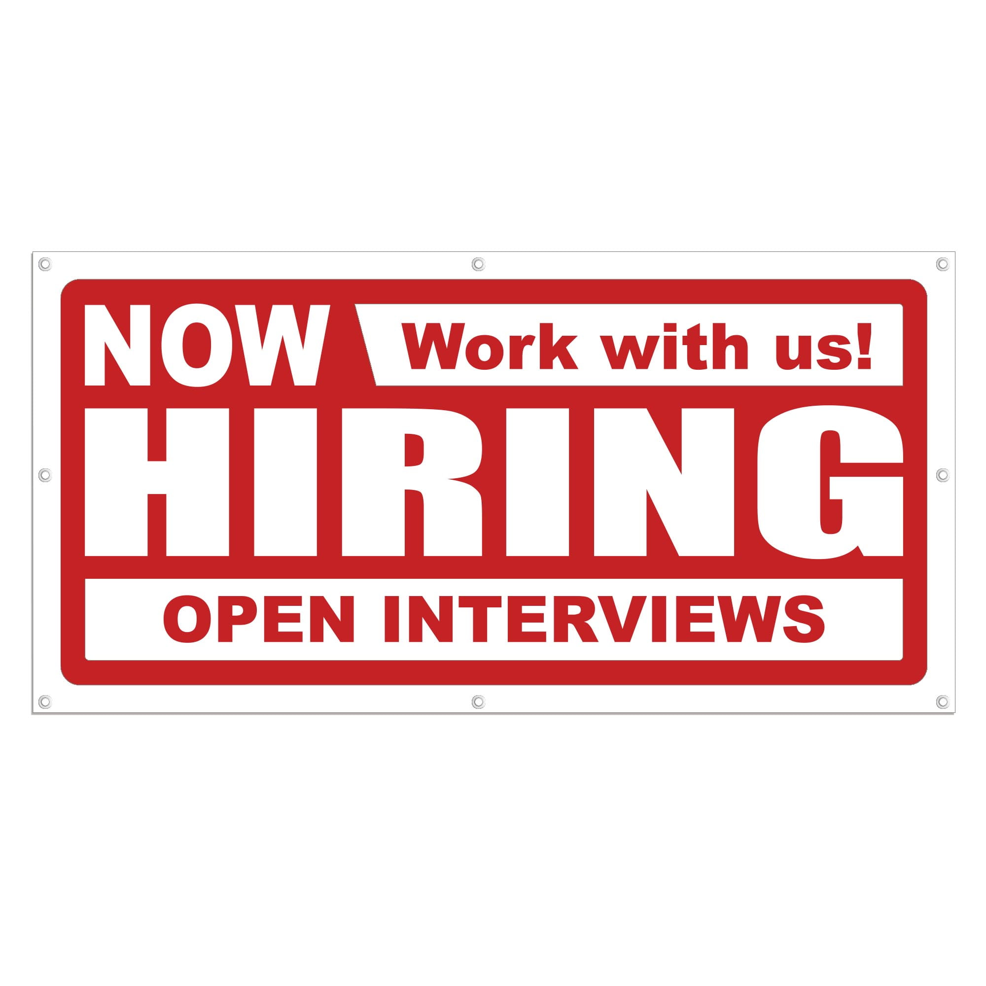 Now Hiring Work with us! Open Interviews 13 oz Heavy Duty Vinyl Banner ...