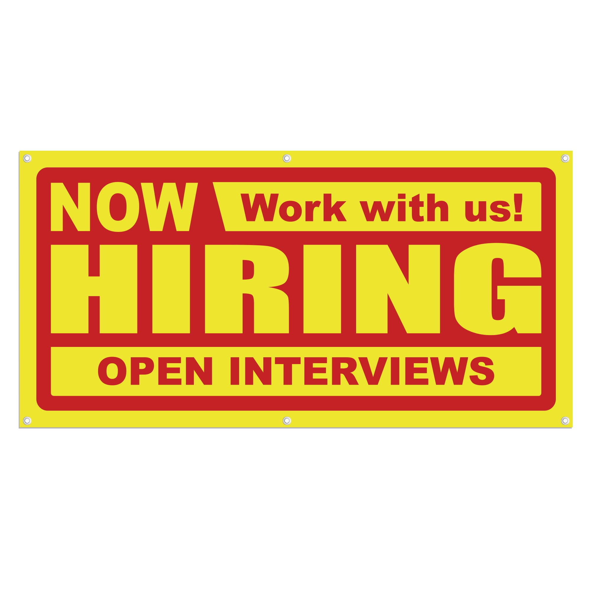 Now Hiring Work with us! Open Interviews 13 oz Heavy Duty Vinyl Banner ...