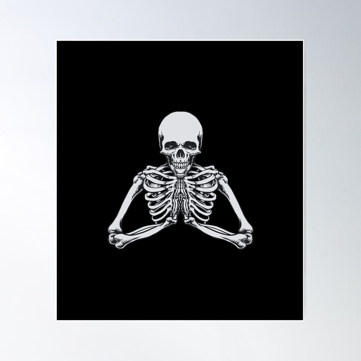Now I Lay Me Down To Sleep (Praying Skeleton-White) Poster Wall Art ...