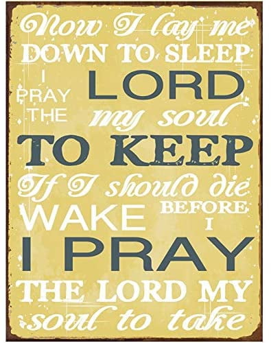 Now I Lay Me Down to Sleep Prayer Tin Signs Vintage Decor for Bars ...