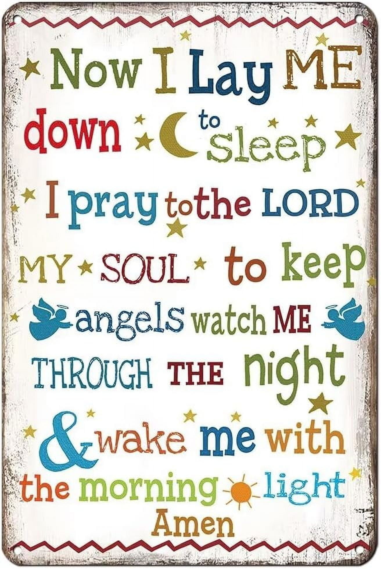 Now I Lay Me Down to Sleep Prayer Signs-Metal Tin Signs Wall Art Decor ...