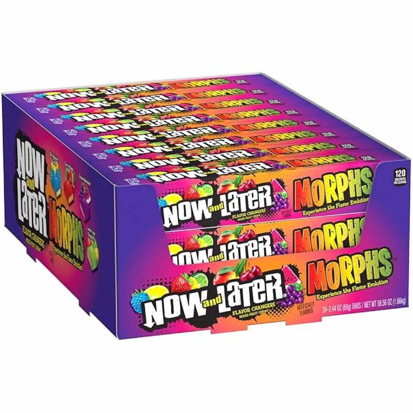 Now & Later Morphs Mixed Fruit Chews Pack, 2.44 Ounce, 24 Count ...