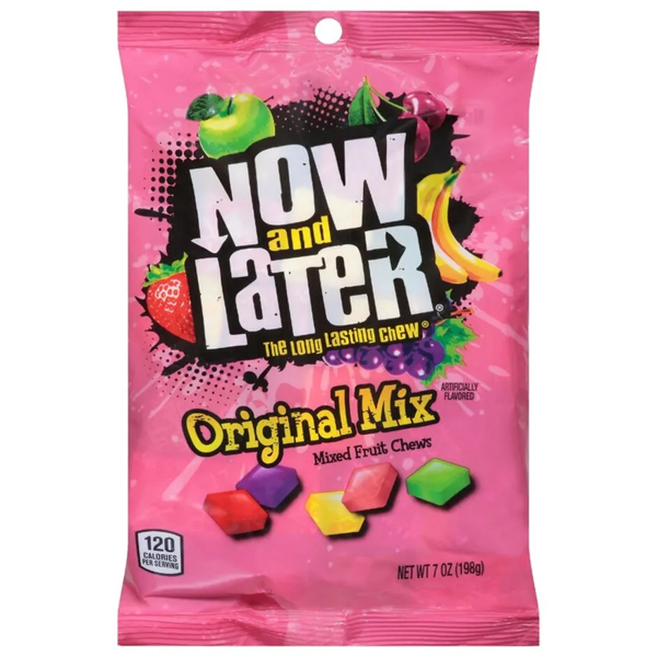 Now & Later Original Taffy Chews Candy, Mixed Fruit, 7 Ounce (Pack of 1 ...