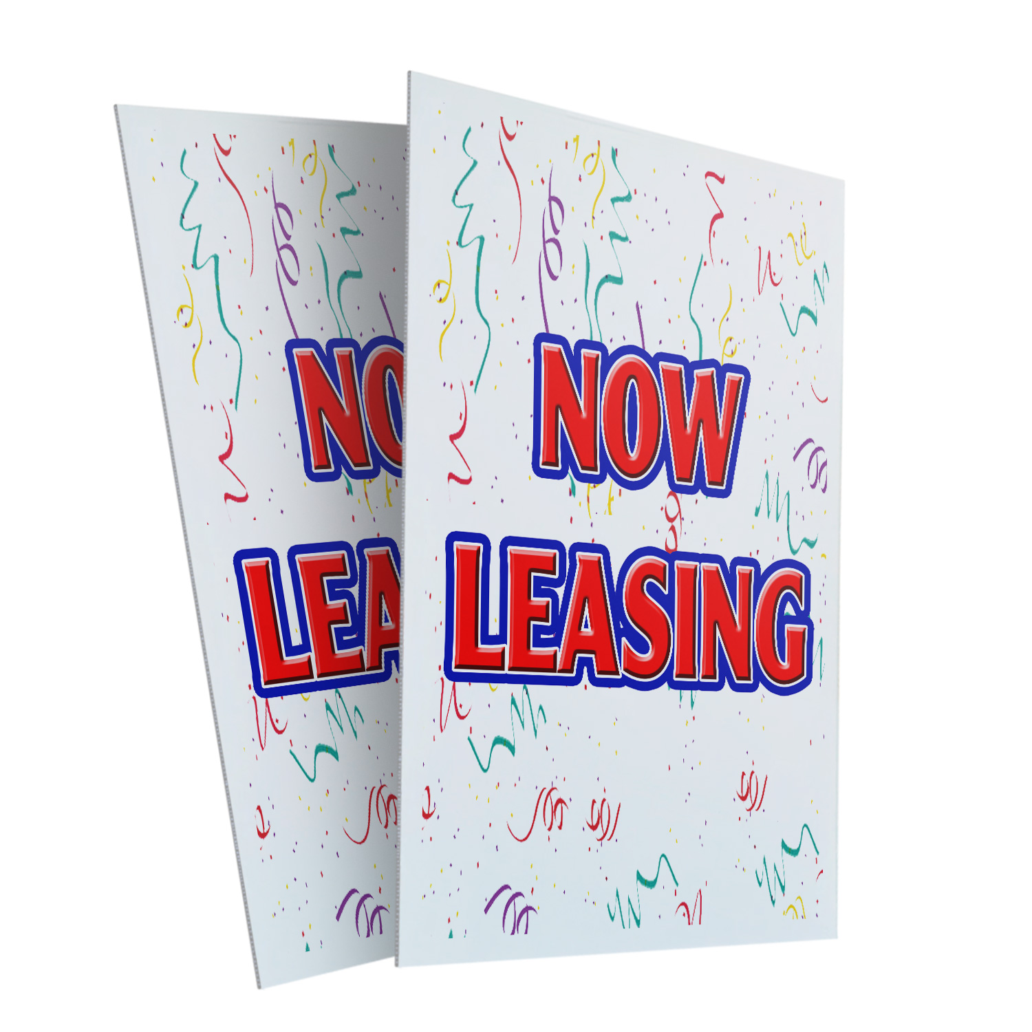 Now Leasing (2-PACK) 24" x 36" Plastic Signs | Sign Insert 4mm ...